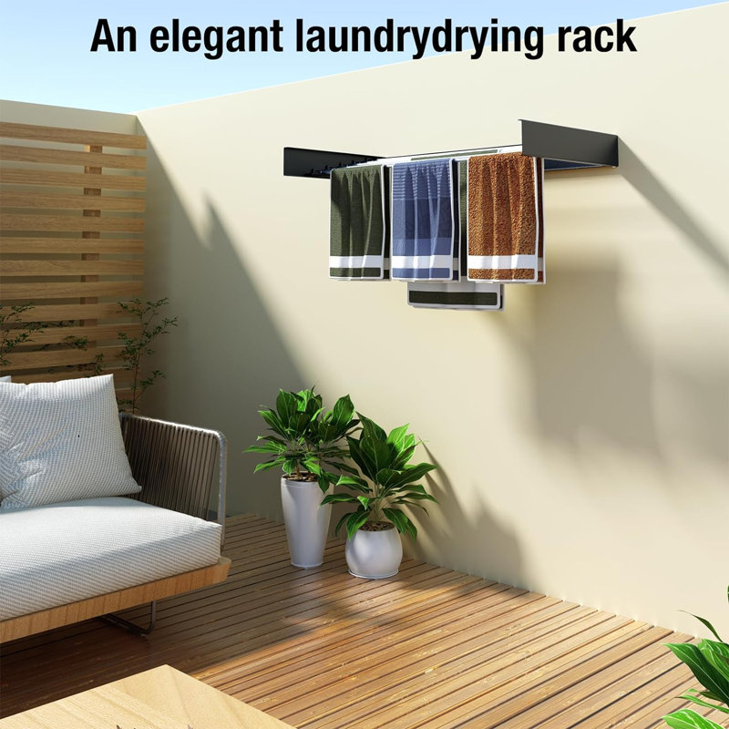 Rebrilliant Metal Foldable Wall-Mounted Drying Rack | Wayfair