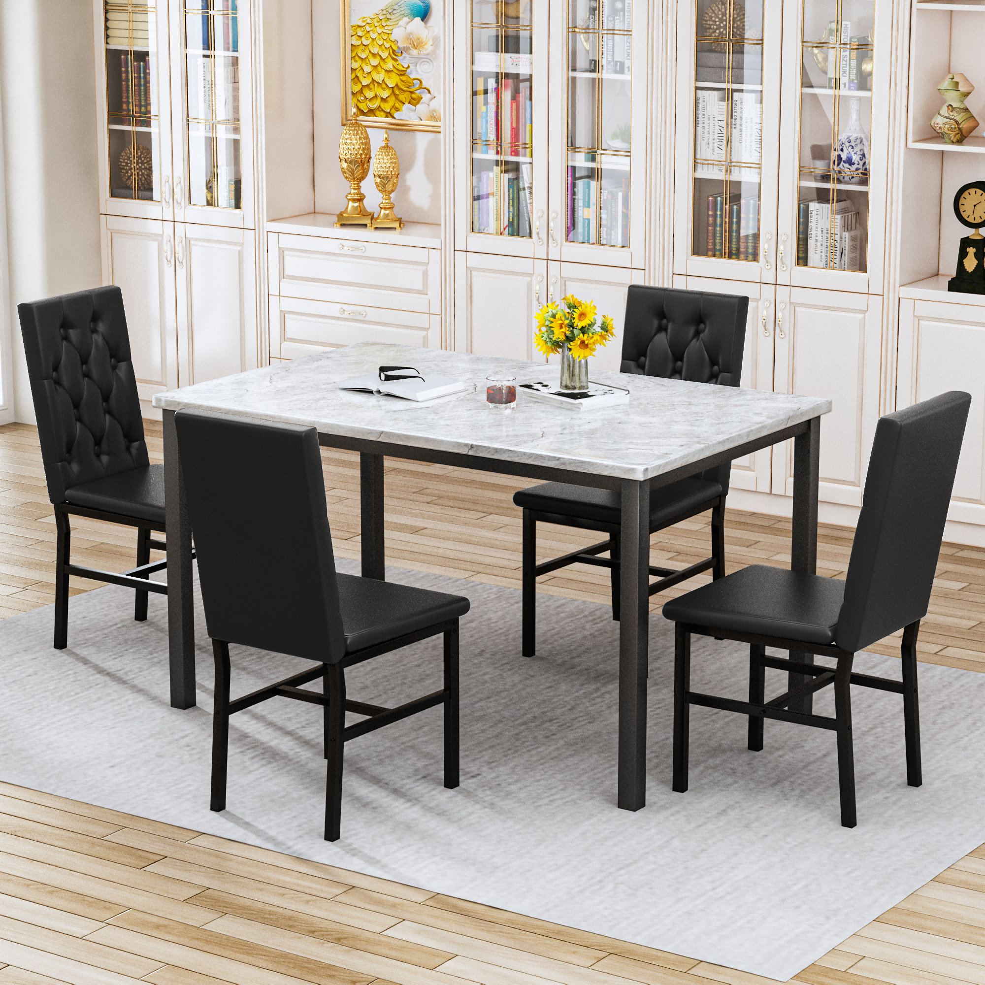 Ebern Designs Dining Room Table Set 5 Piece Dining Table Set With ...