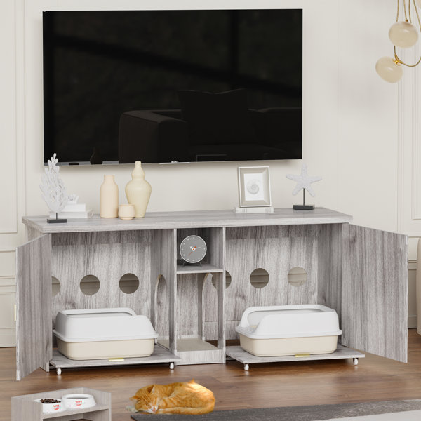 Tucker Murphy Pet™ Cat Litter Box Enclosure For 2 Cats & Reviews | Wayfair