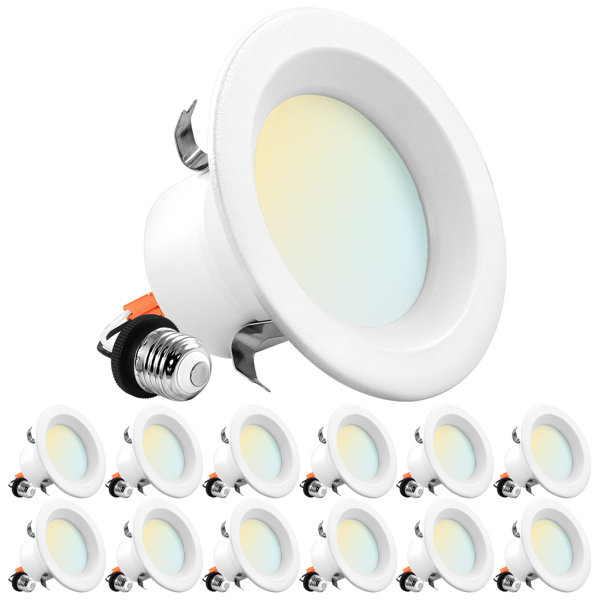 Luxrite 4" High Output Selectable CCT Remodel IC LED Retrofit Recessed ...