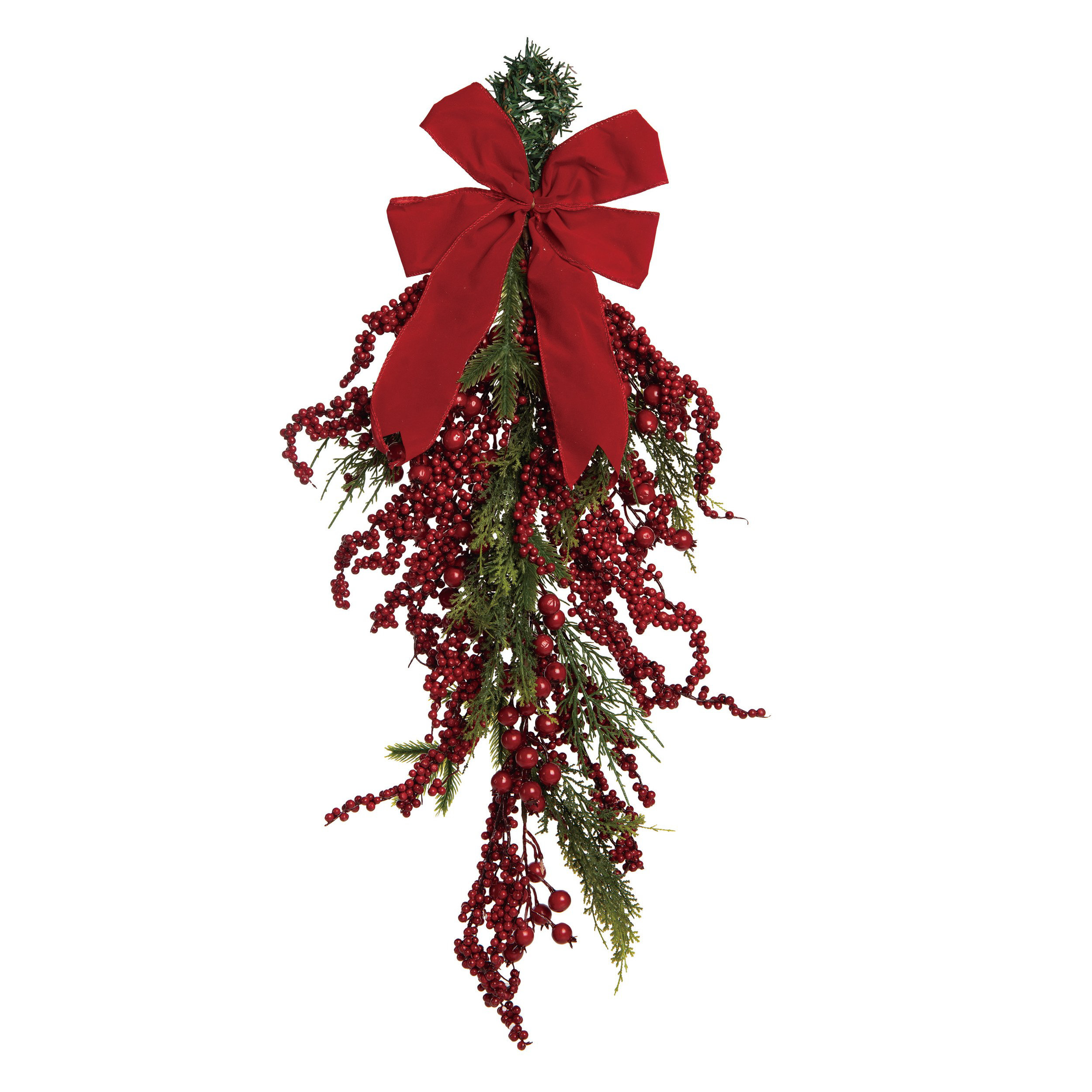 The Holiday Aisle® Bow and Berry Swag | Wayfair
