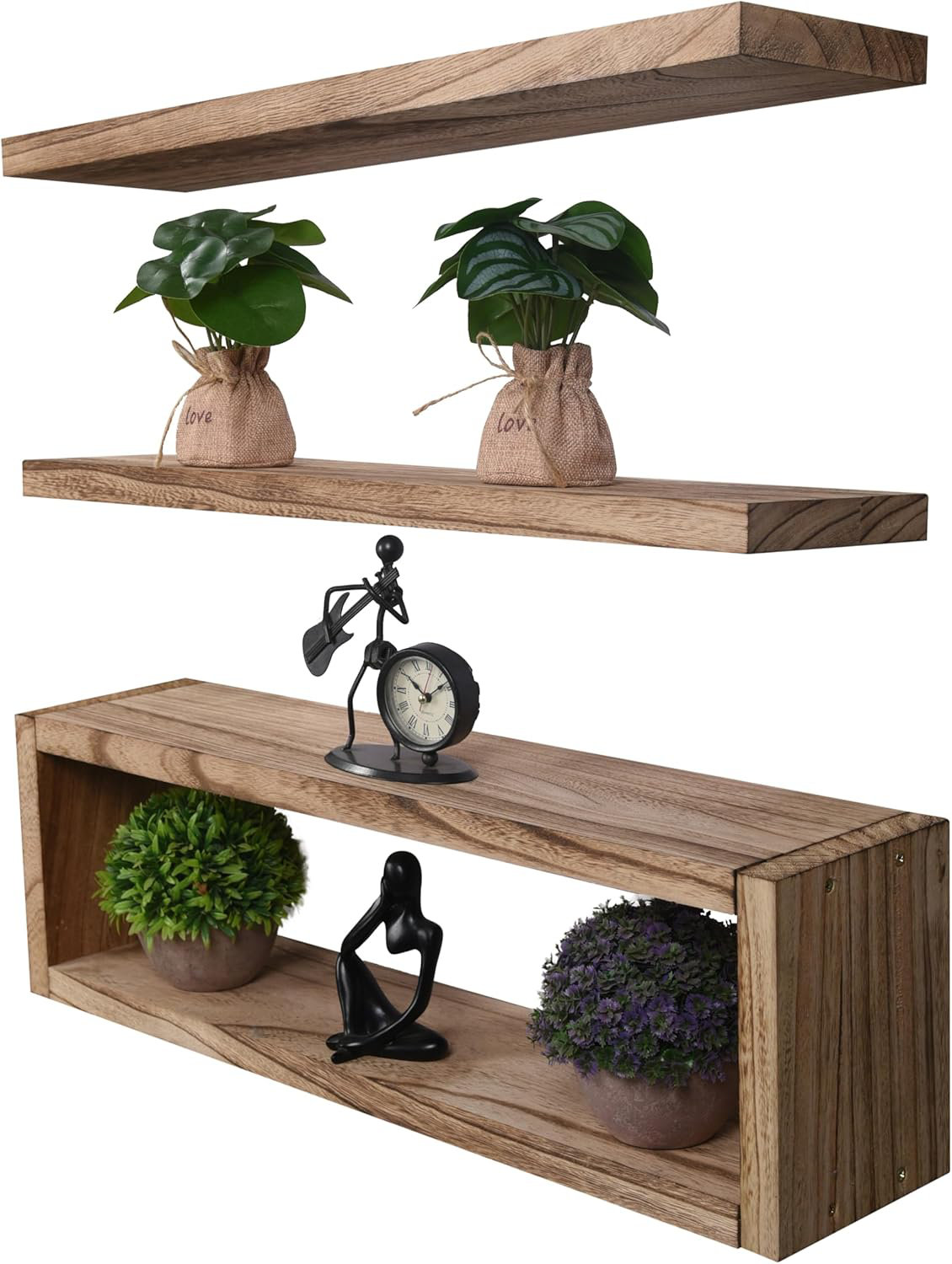 Loon Peak Tablettes flottantes en bois pour le rangement mural ...