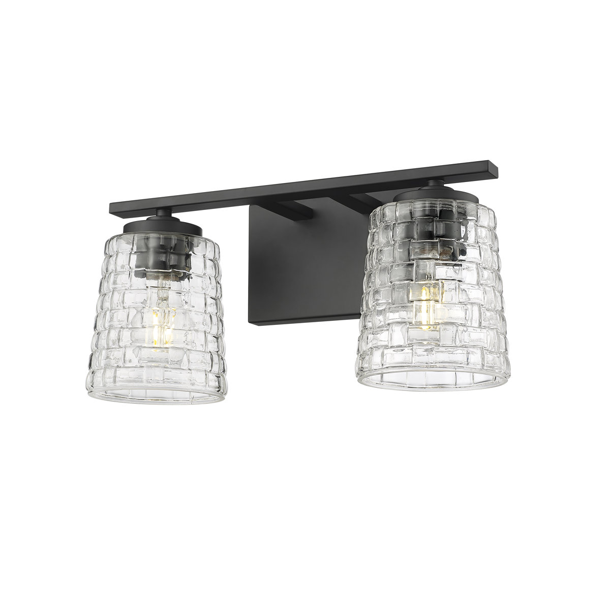 Mercer41 Cavanaugh 2 Light Vanity with Clear Woven Lattice Shade | Wayfair