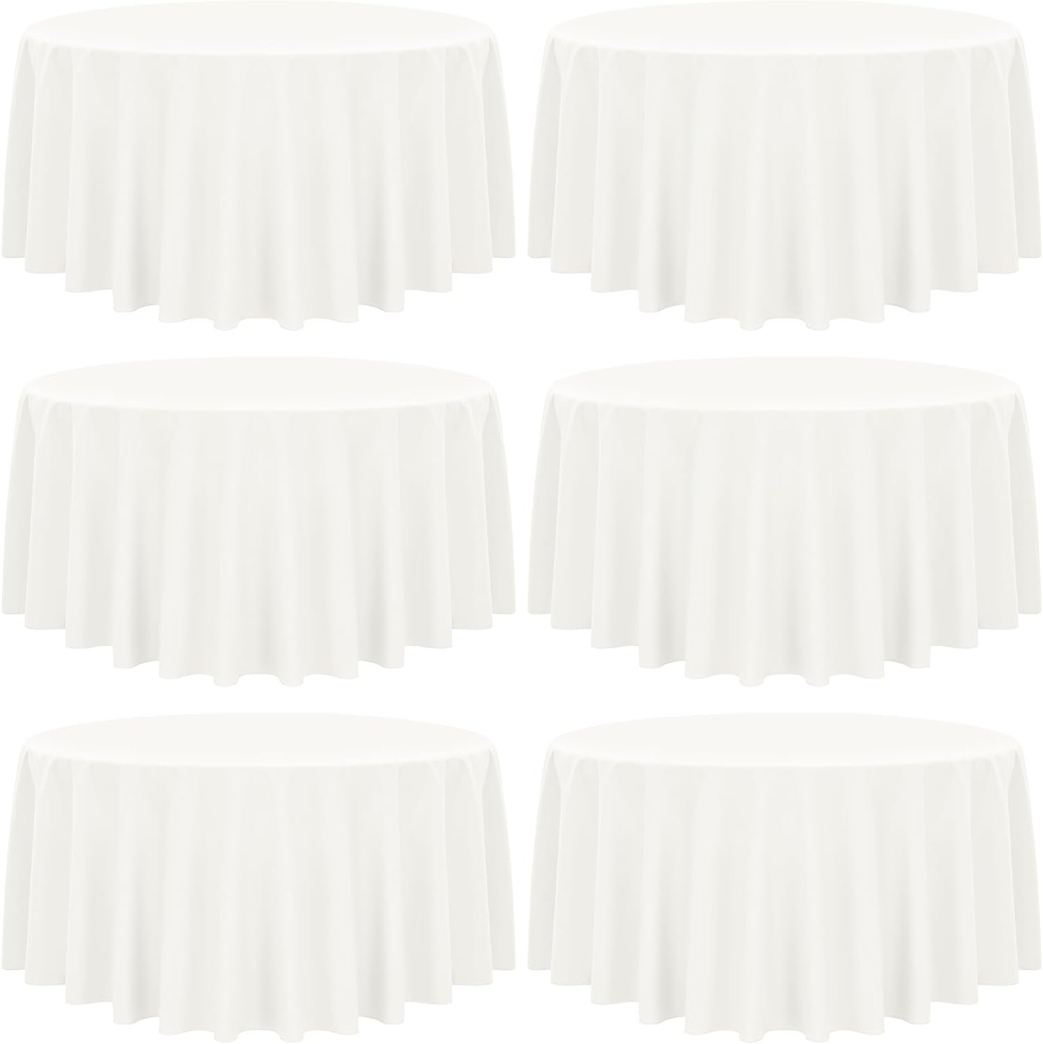 Hokku Designs 6 Pack Round Tablecloth 90 Inch Table Cloths Polyester ...