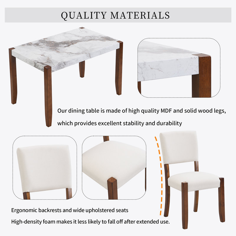 George Oliver 4 Pieces Dining Table Sets, with Fixed Table | Wayfair