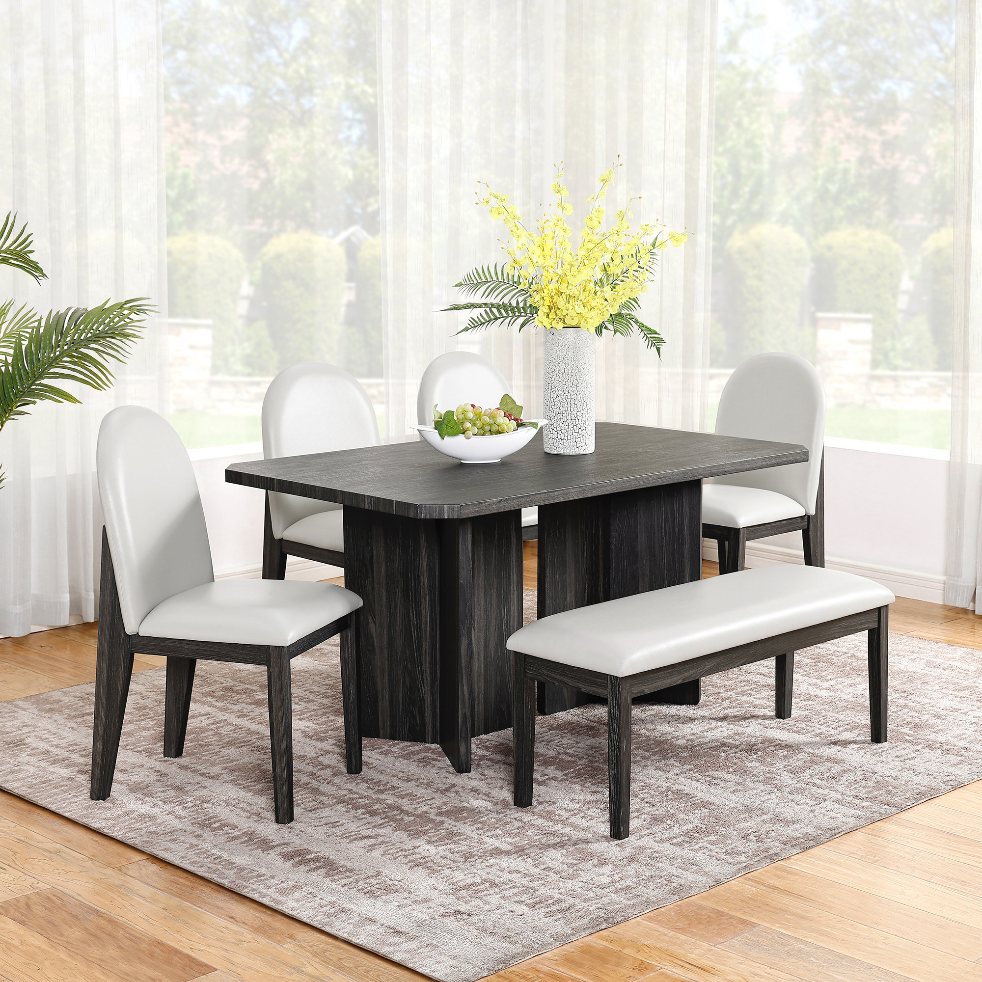 Latitude Run® Modern 6 piece dinner set including dining table, dining ...
