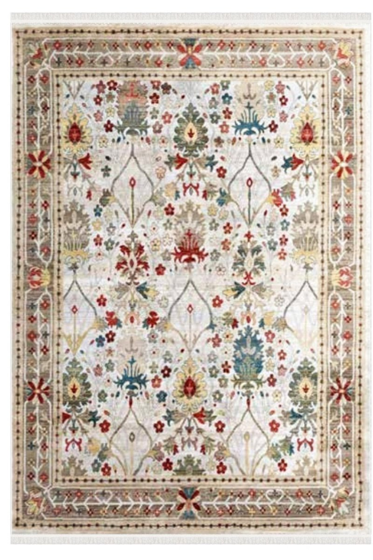 Rugpera Temple White And Red And Burgundy Color Floral Design Carpet ...