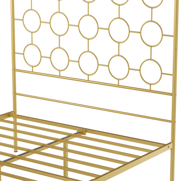 Mercer41 Gold Metal Canopy Platform Bed Frame / Mattress Foundation ...