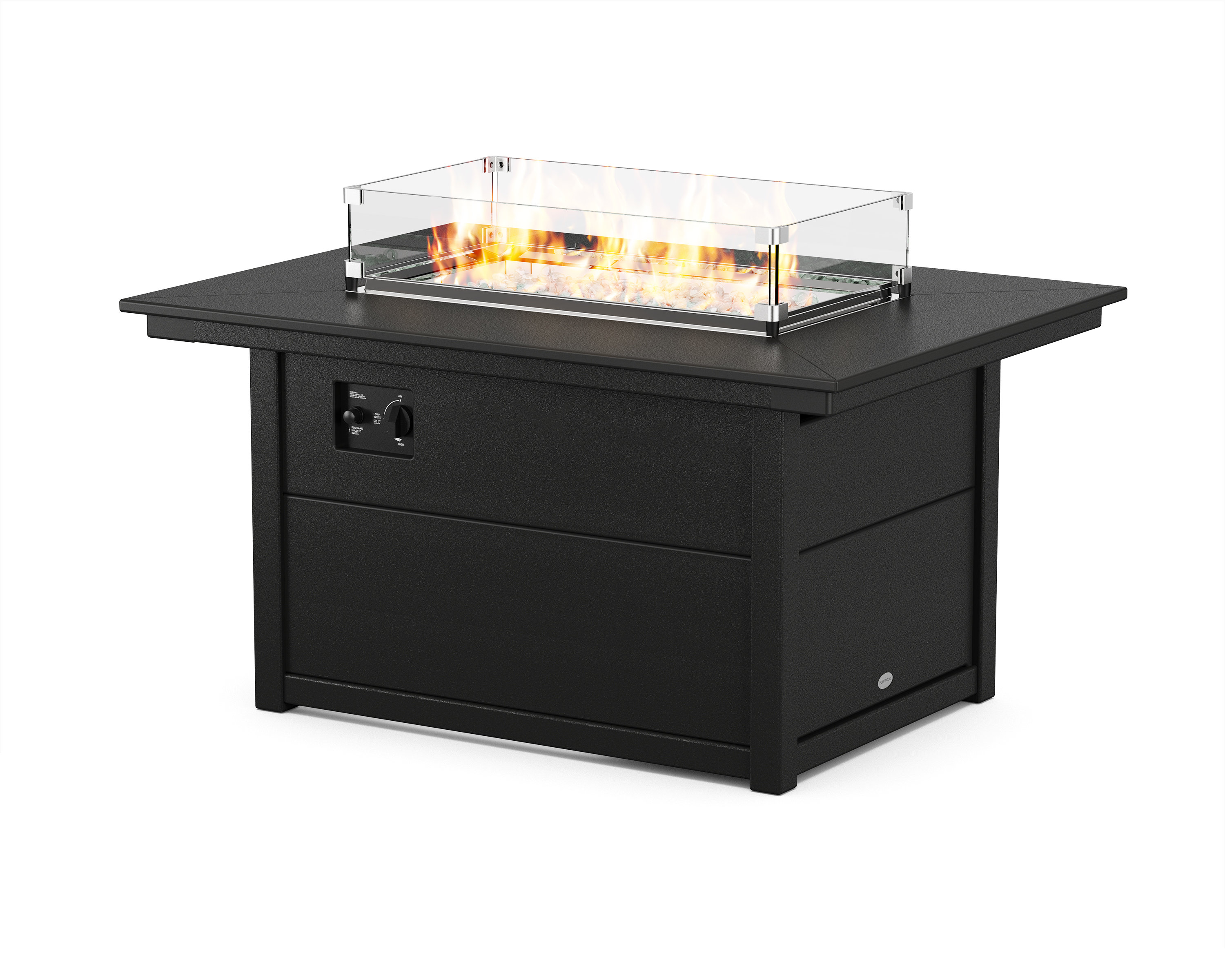 POLYWOOD® POLYWOOD Rectangle Polyresin Smokeless Fire Pit Table with ...