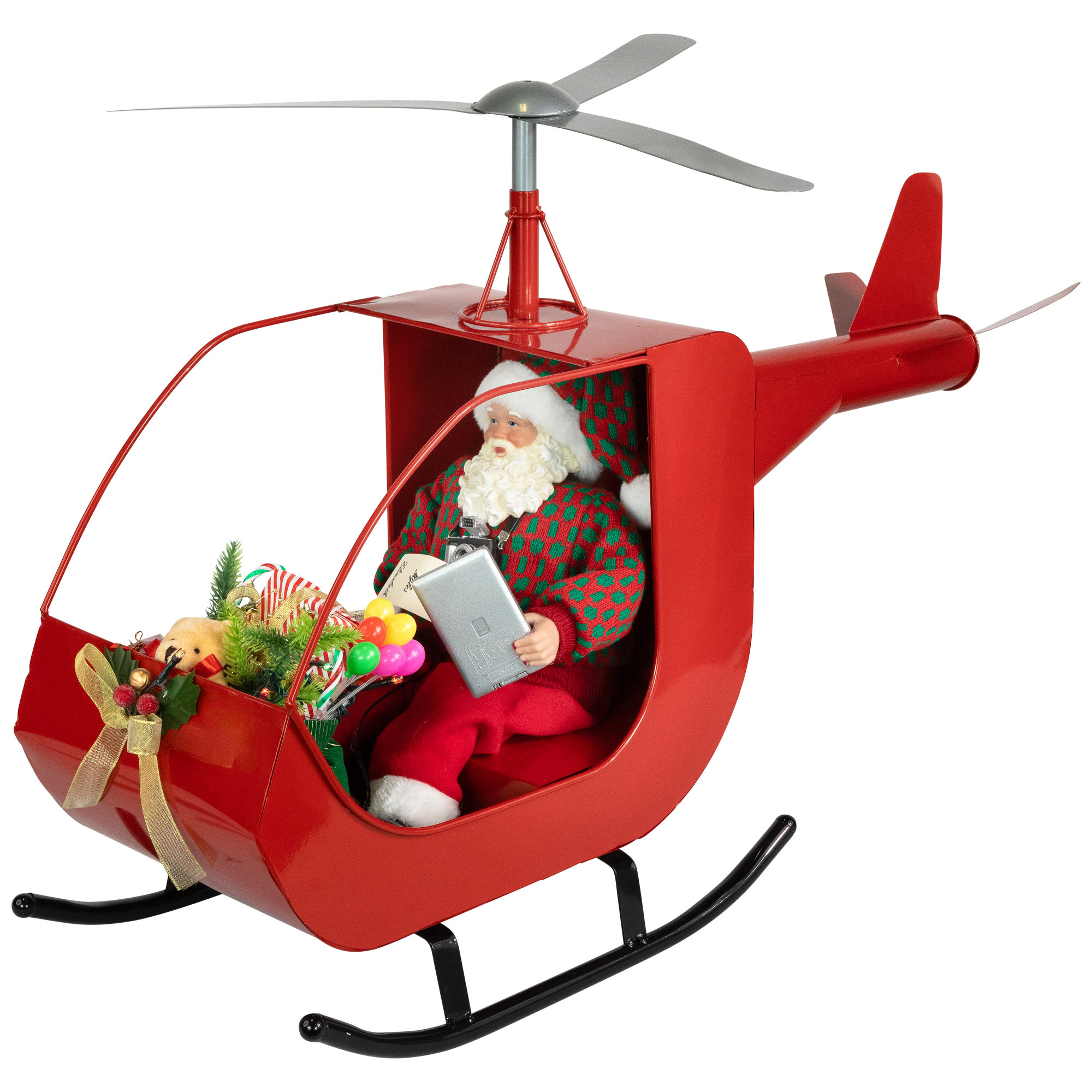 Northlight Seasonal Lighted And Musical Santa Claus Helicopter ...