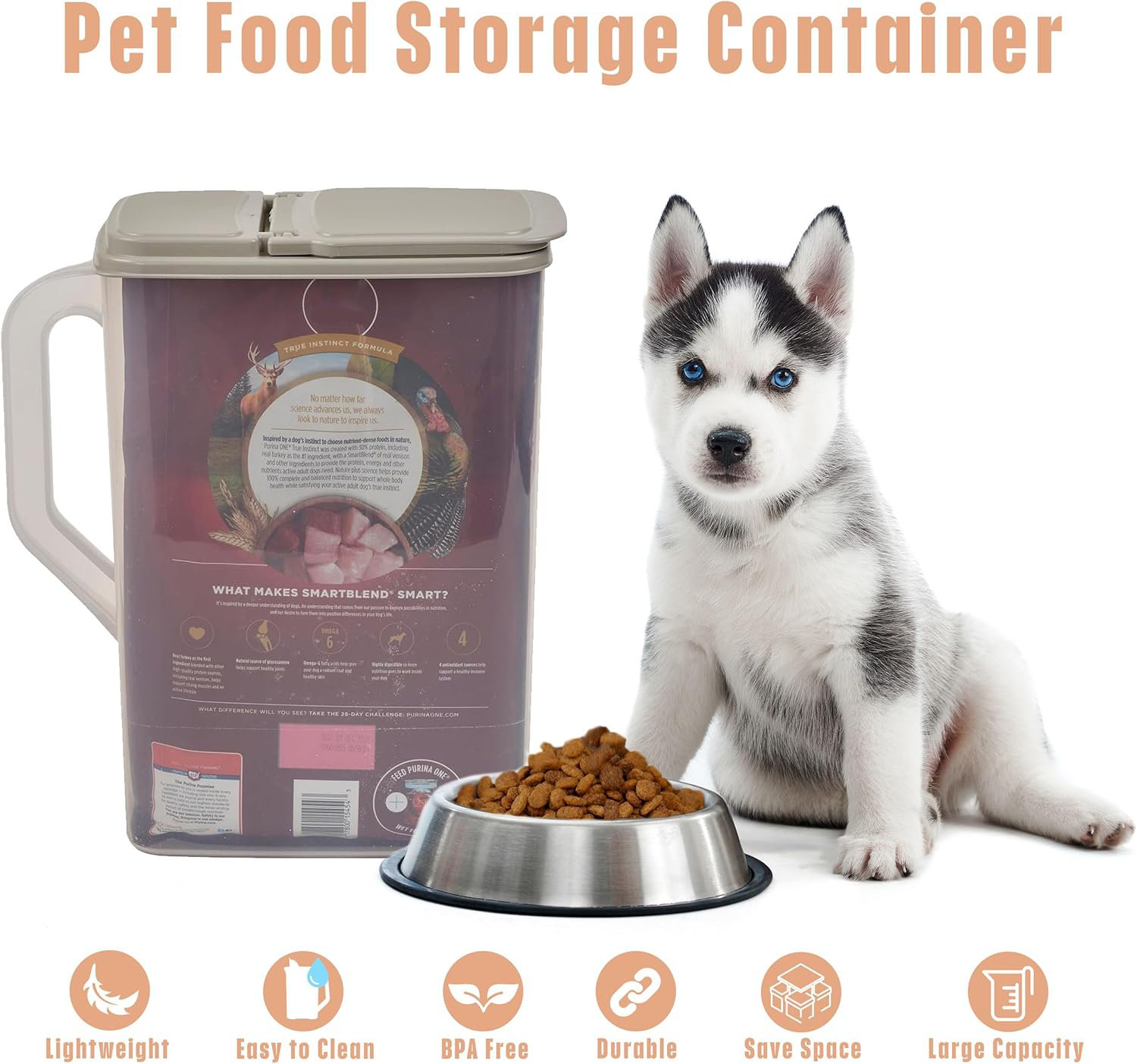 RAPTIZ Buddeez Pet Food Storage Container - 8 Quart Capacity Bird Seed ...