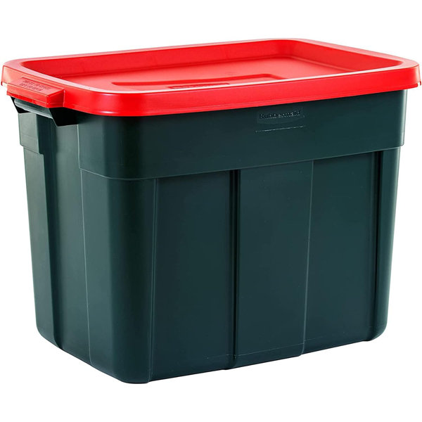 Rubbermaid Roughneck Holiday Storage Totes, 18 Gal, 6 Pack, Green/Red ...
