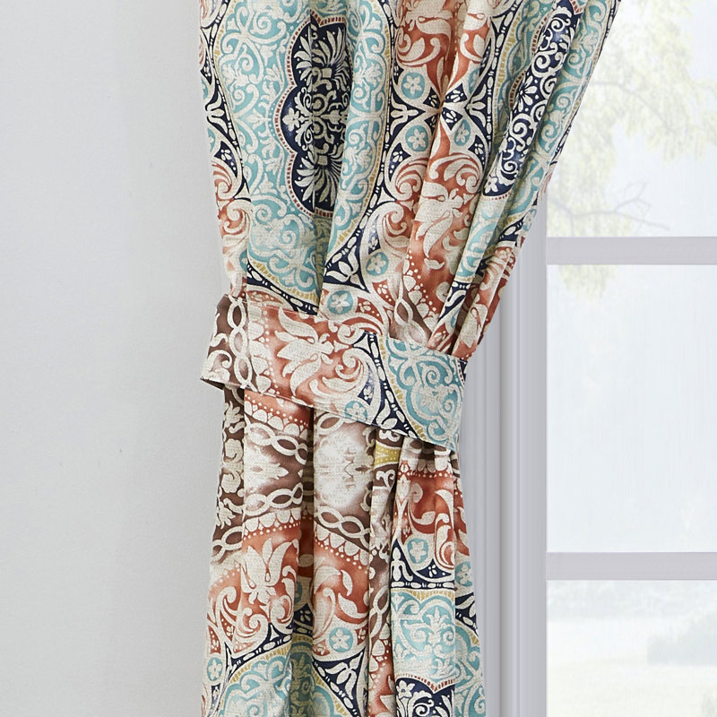 Barefoot Bungalow Olympia Medallion Semi-Sheer Tab Top Curtains/Drapes ...