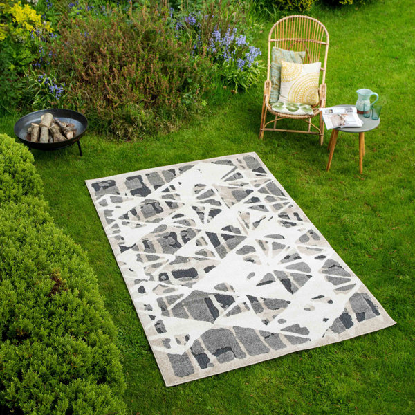 George Oliver Bloxom Abstract Hand Woven Grey Area Rug | Wayfair.co.uk