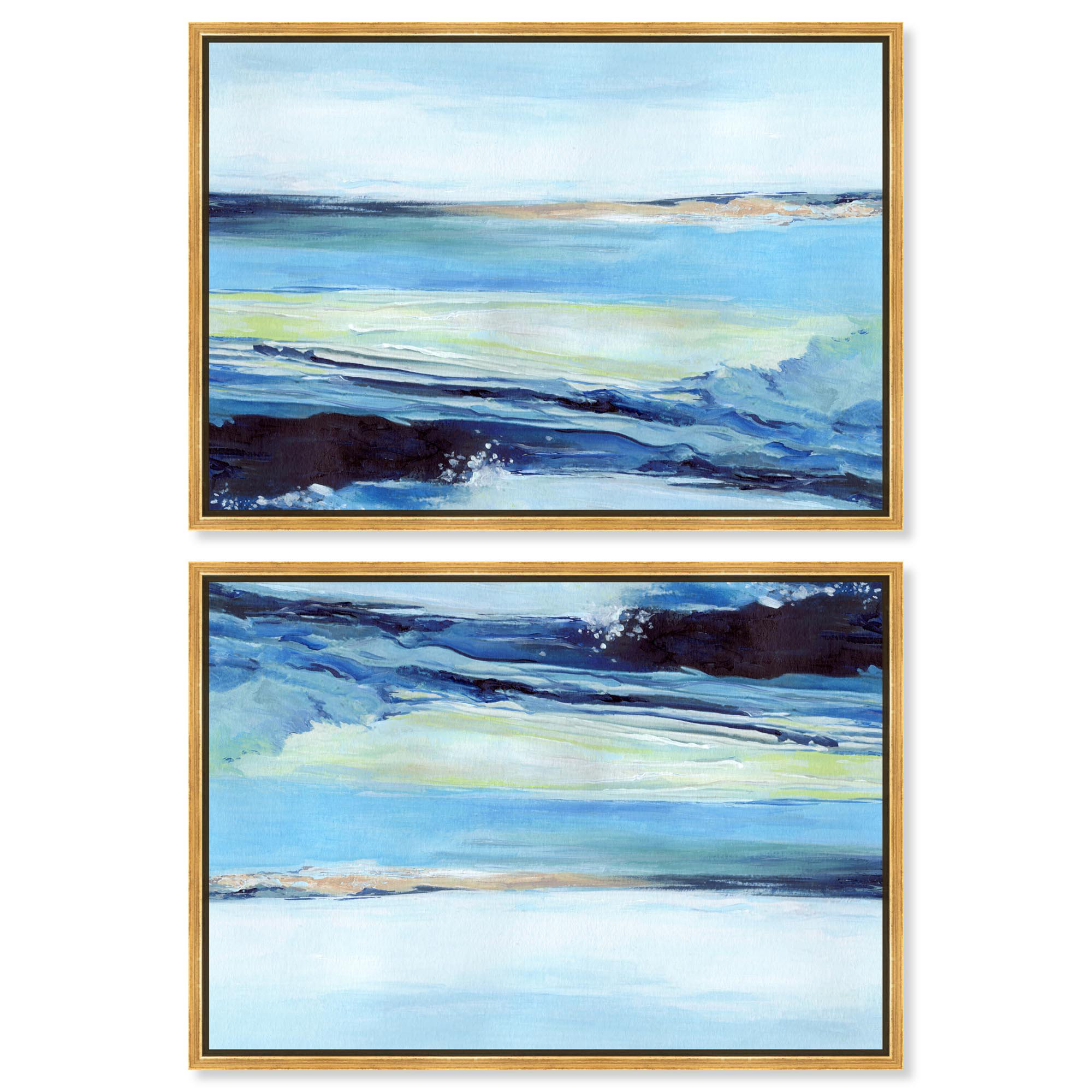 Art Remedy Blue Lagoon Set Canvas Bright Blue Art by Art Remedy | Wayfair