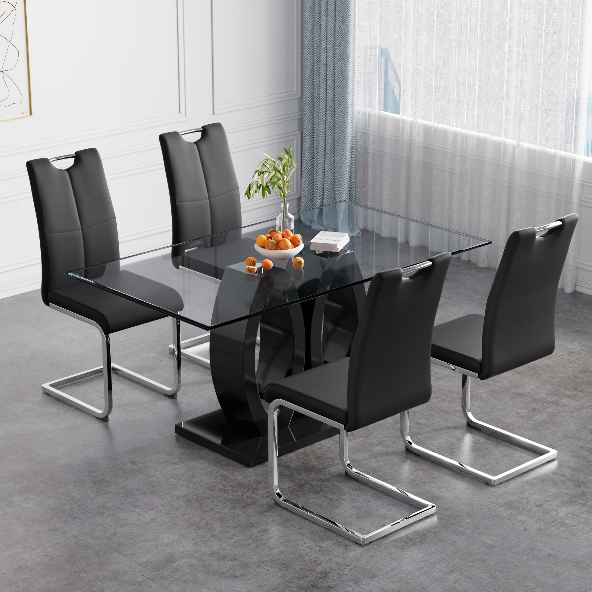 Ivy Bronx Kenara 63'' L x 35.4'' W Dining Set | Wayfair