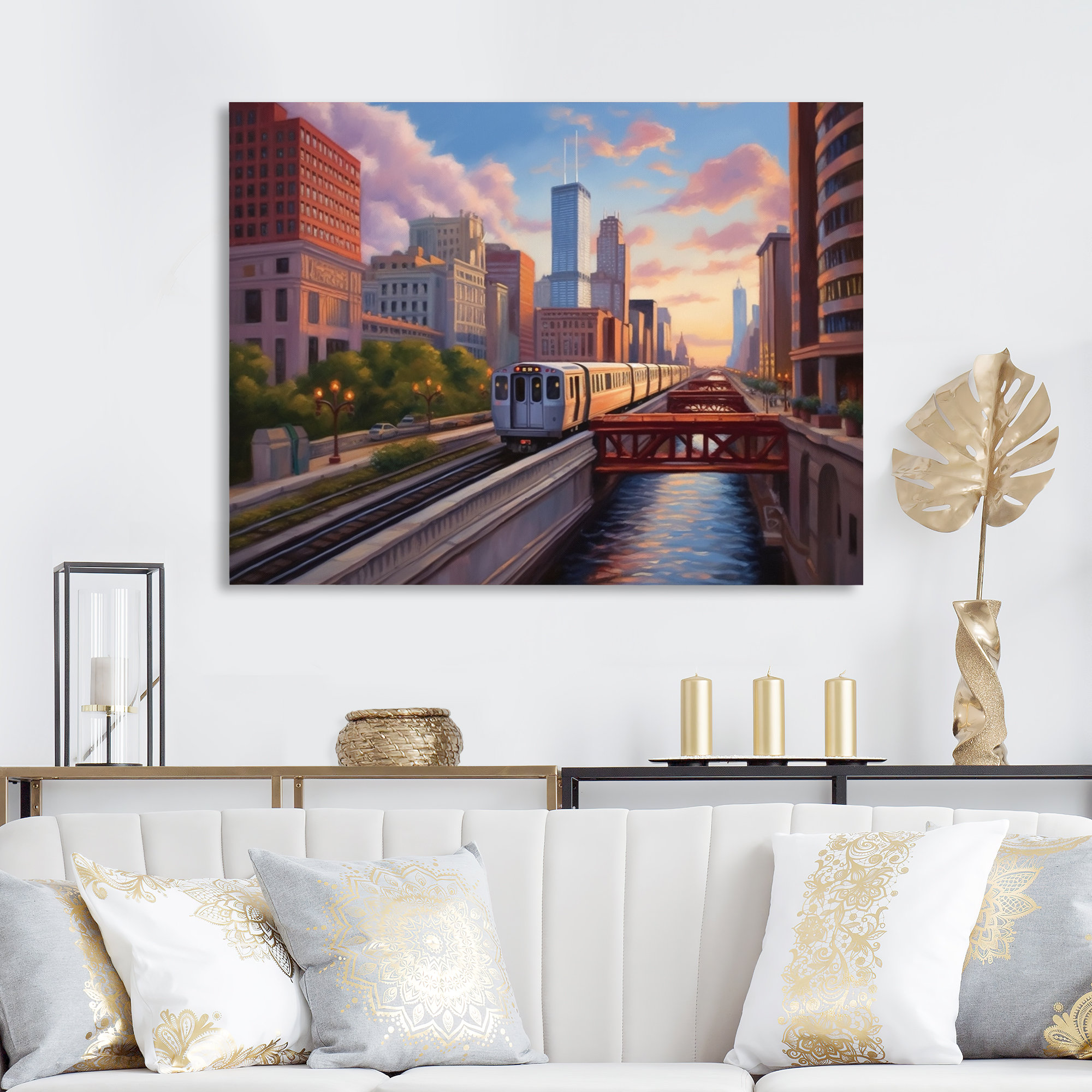 Red Barrel Studio® Chicago City Scene III Framed On Canvas Print | Wayfair