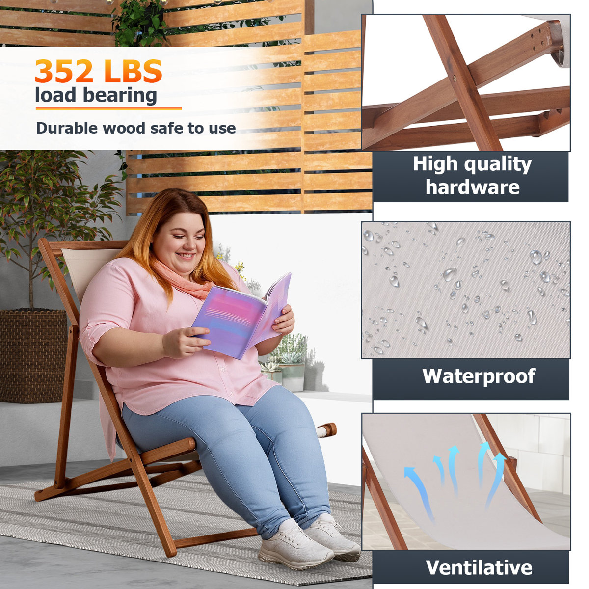 Red Barrel Studio® Rebecca Reclining Beach Chair with Cushion & Reviews ...