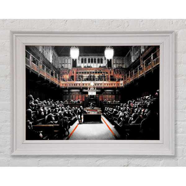 Happy Larry Chimps Houses Of Parliament Framed Print | Wayfair.co.uk