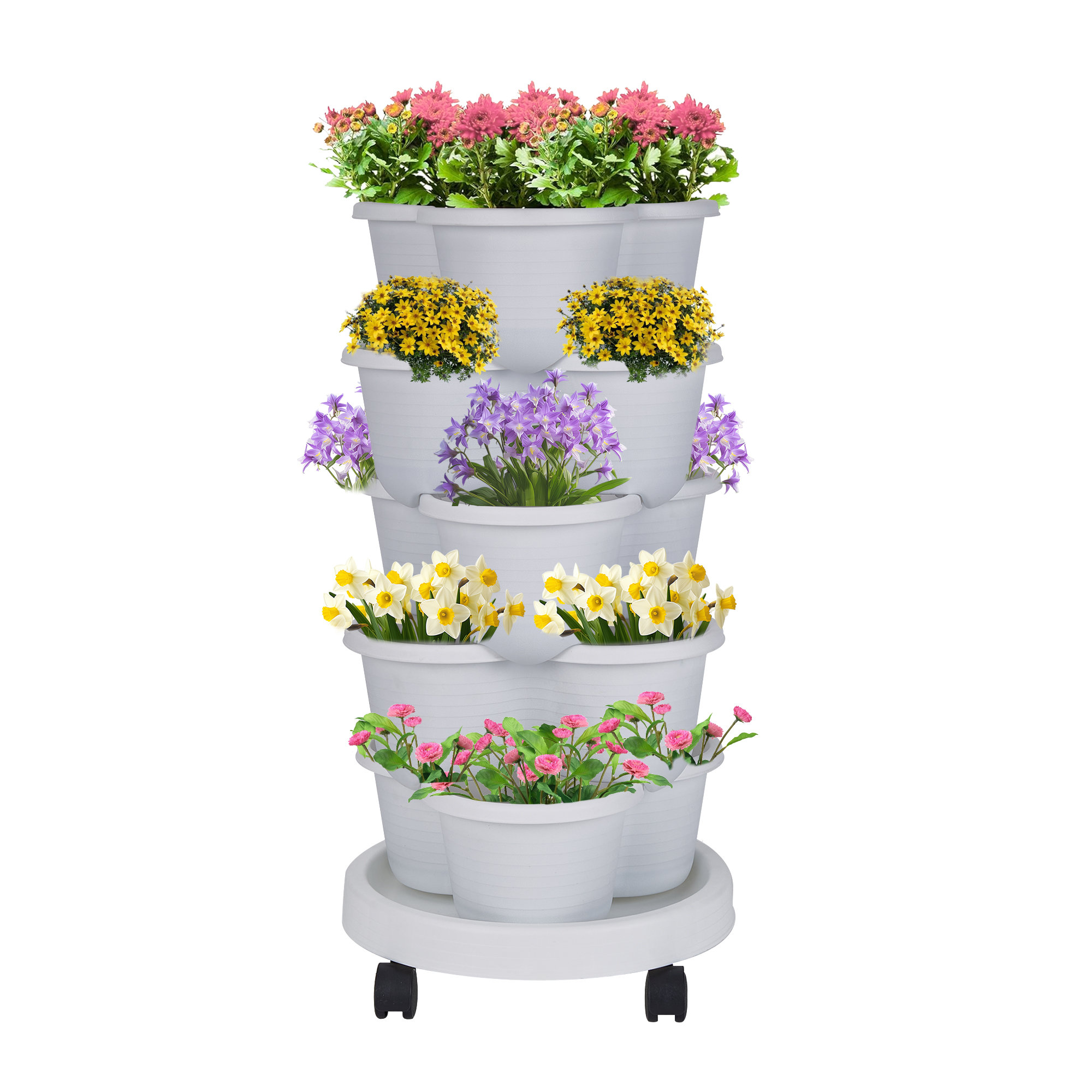 Arlmont & Co. Soban Vertical Strawberry Planter, 5 Tier Hanging ...