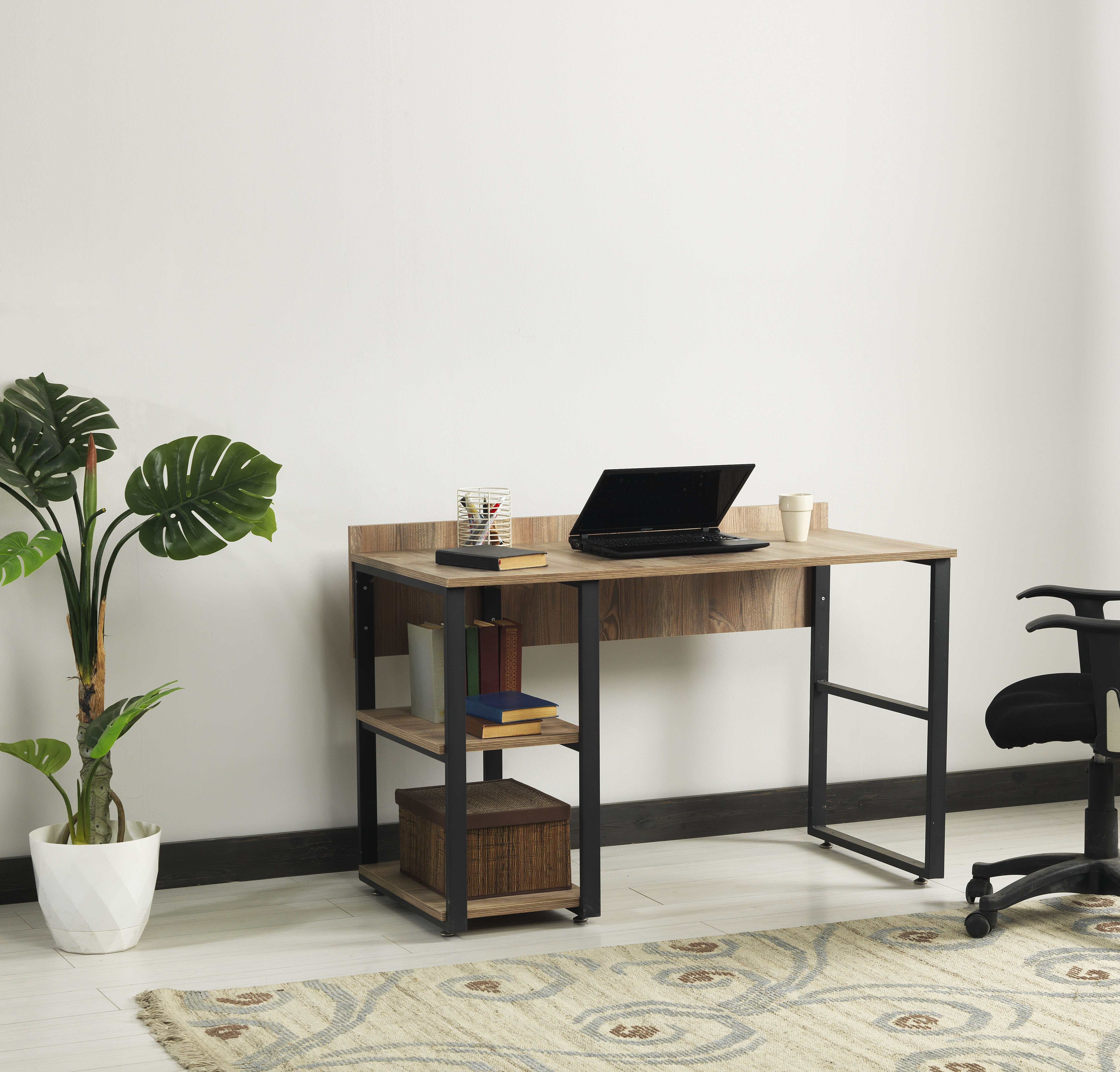 GOODSILO Solid Wood Top Metal Base Computer Desk | Wayfair