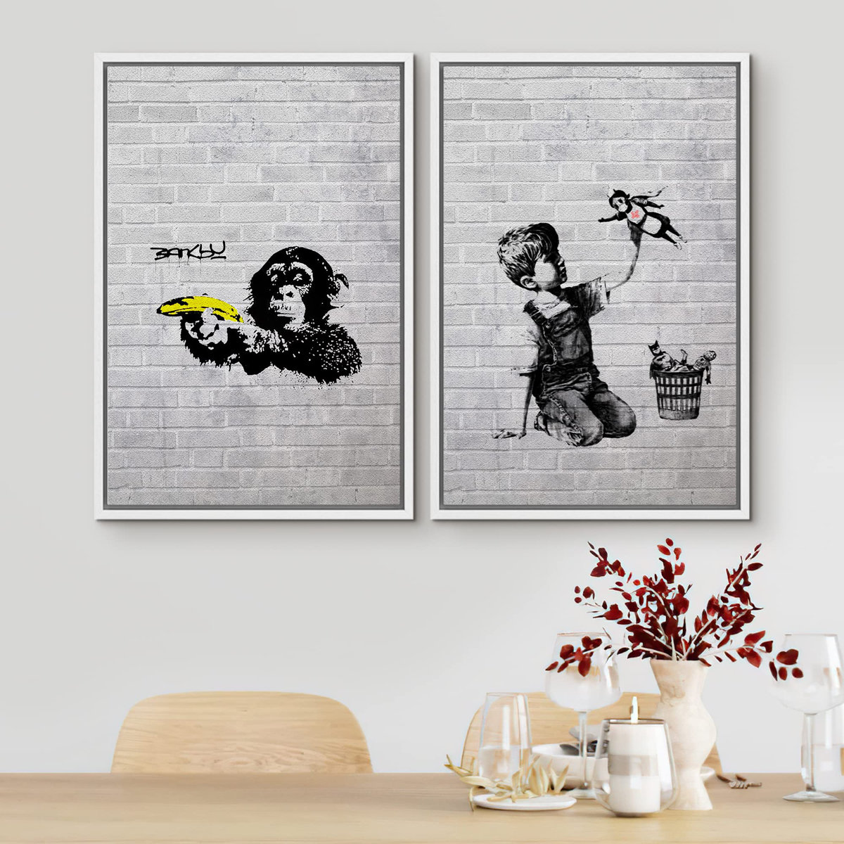 IDEA4WALL Banksy British Monkey Superhero Graffiti Street Art Fantasy ...