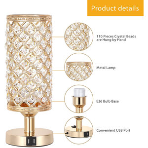 Willa Arlo Interiors Berna Metal USB Table Lamp & Reviews | Wayfair