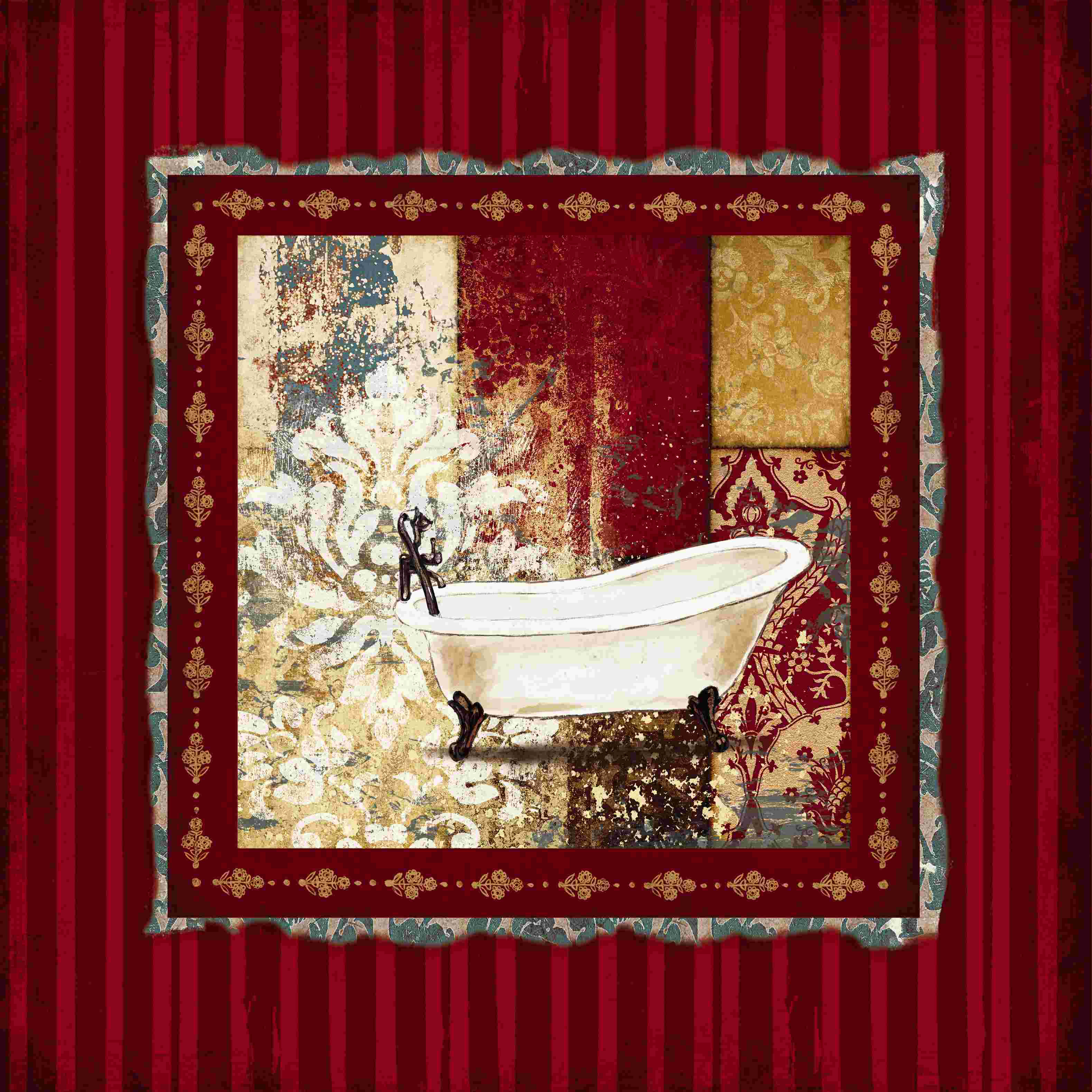 Ophelia & Co. Patch Bath 2 Wrapped Canvas Print | Wayfair