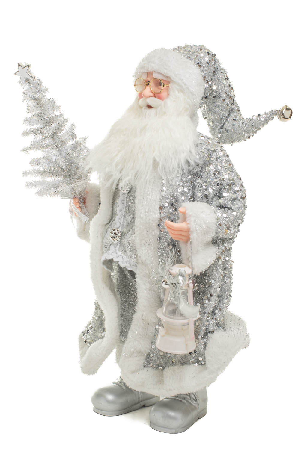 The Holiday Aisle® Silver Shiny Santa | Wayfair