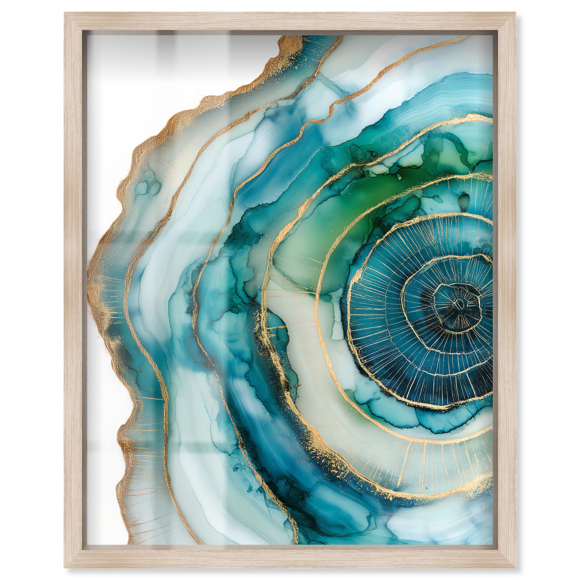 Art Remedy Great Blue Green I Shadowbox Print Green Decor by Art Remedy ...
