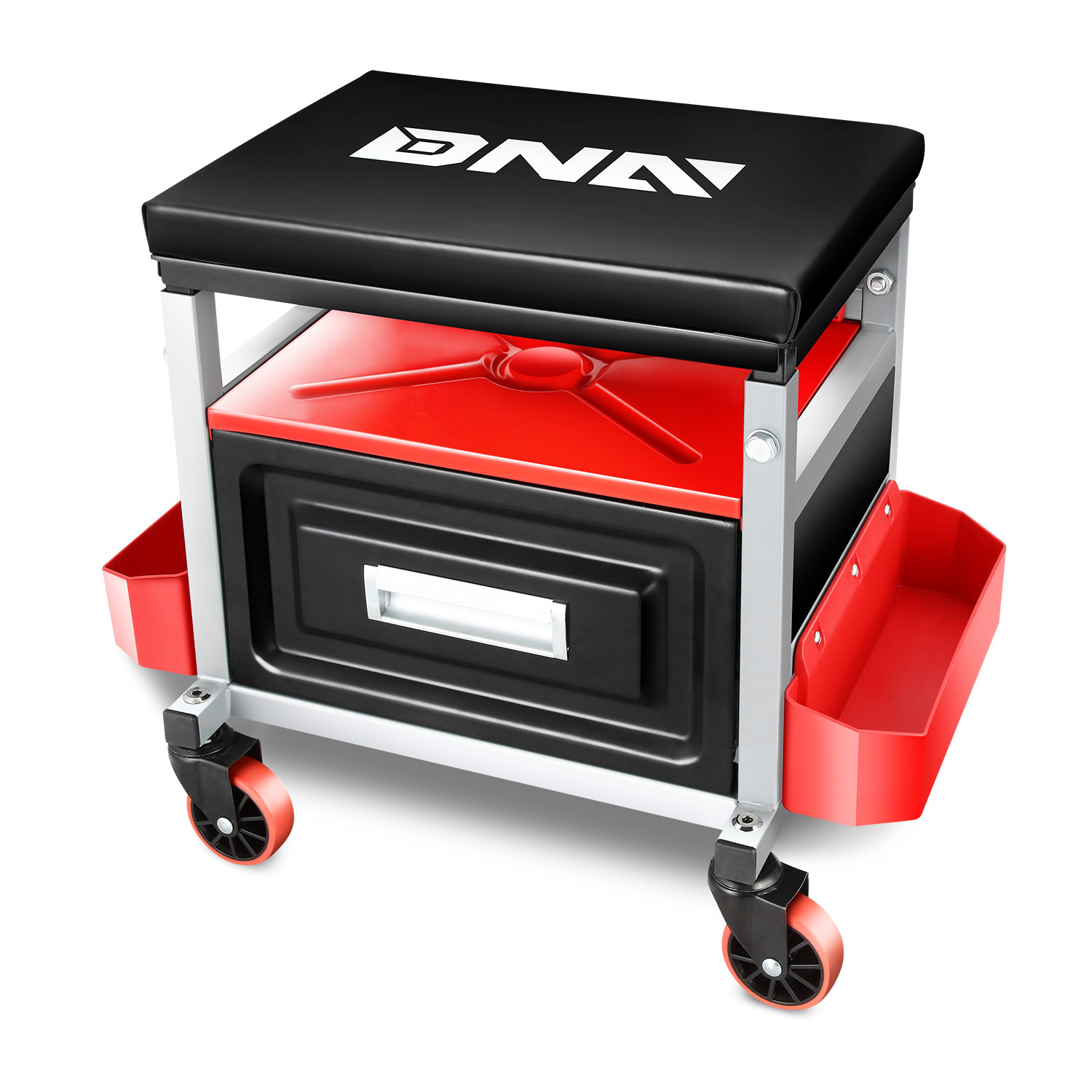 DNA Motoring Mechanics Roller Seat Creeper Stool with Padded Cushion ...