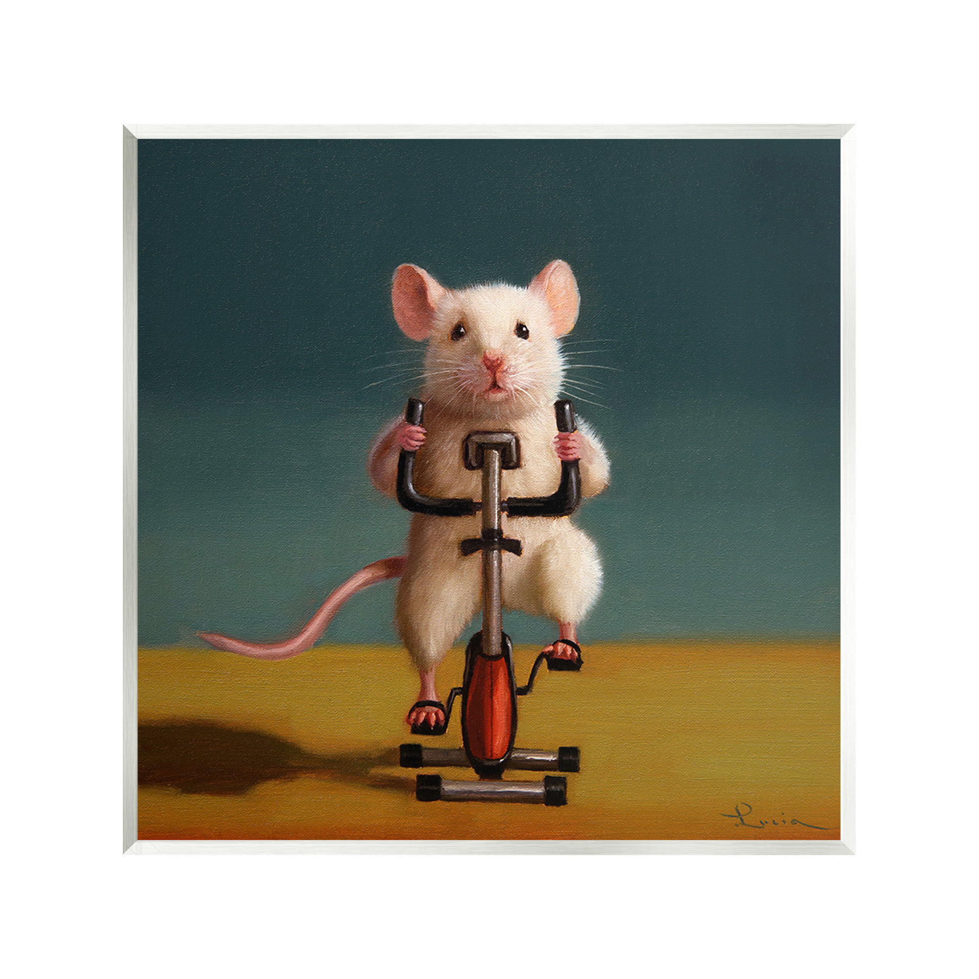 Ebern Designs Funny Workout Mouse Wall Plaque Art by Lucia Heffernan ...