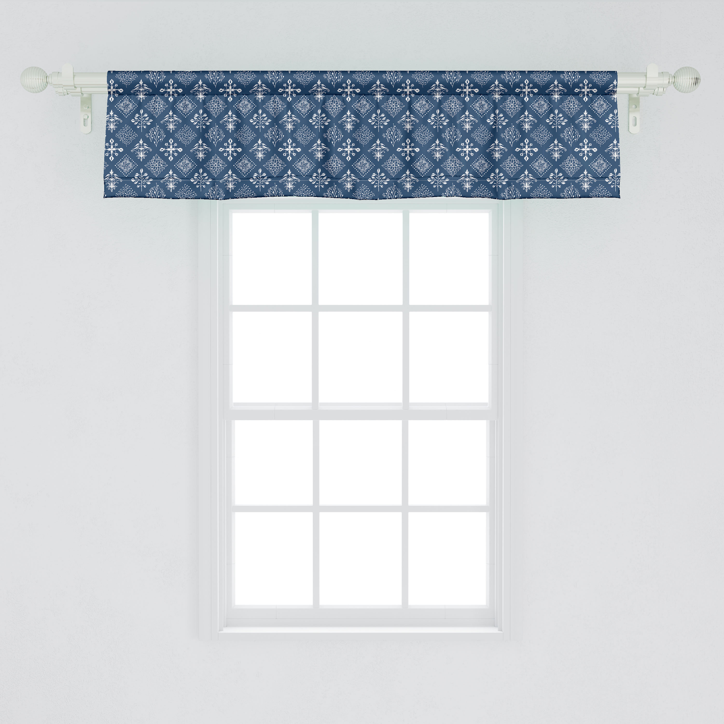 Ambesonne Mediterranean Valance Pack of 2 Rectangular Armor 54" Navy ...