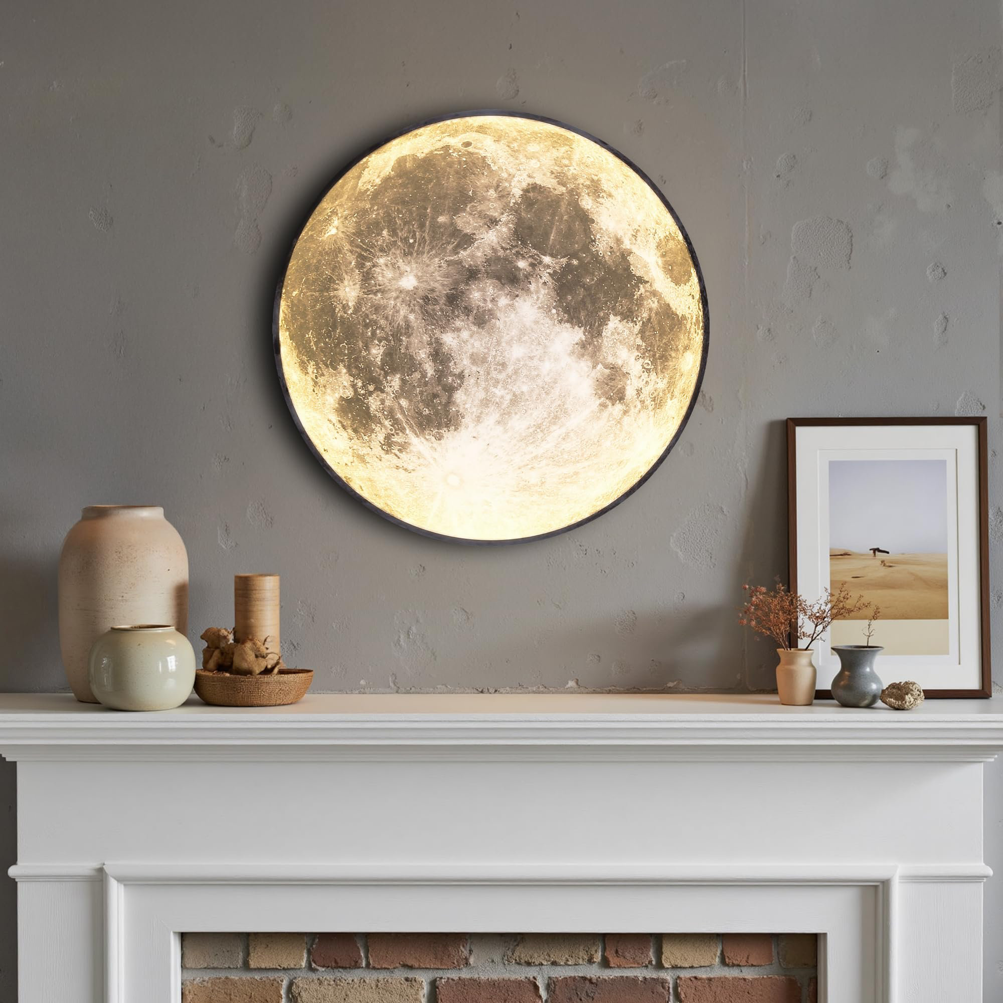 Orren Ellis Dimmable Moon Wall Light Wall Lights With Remote Control ...
