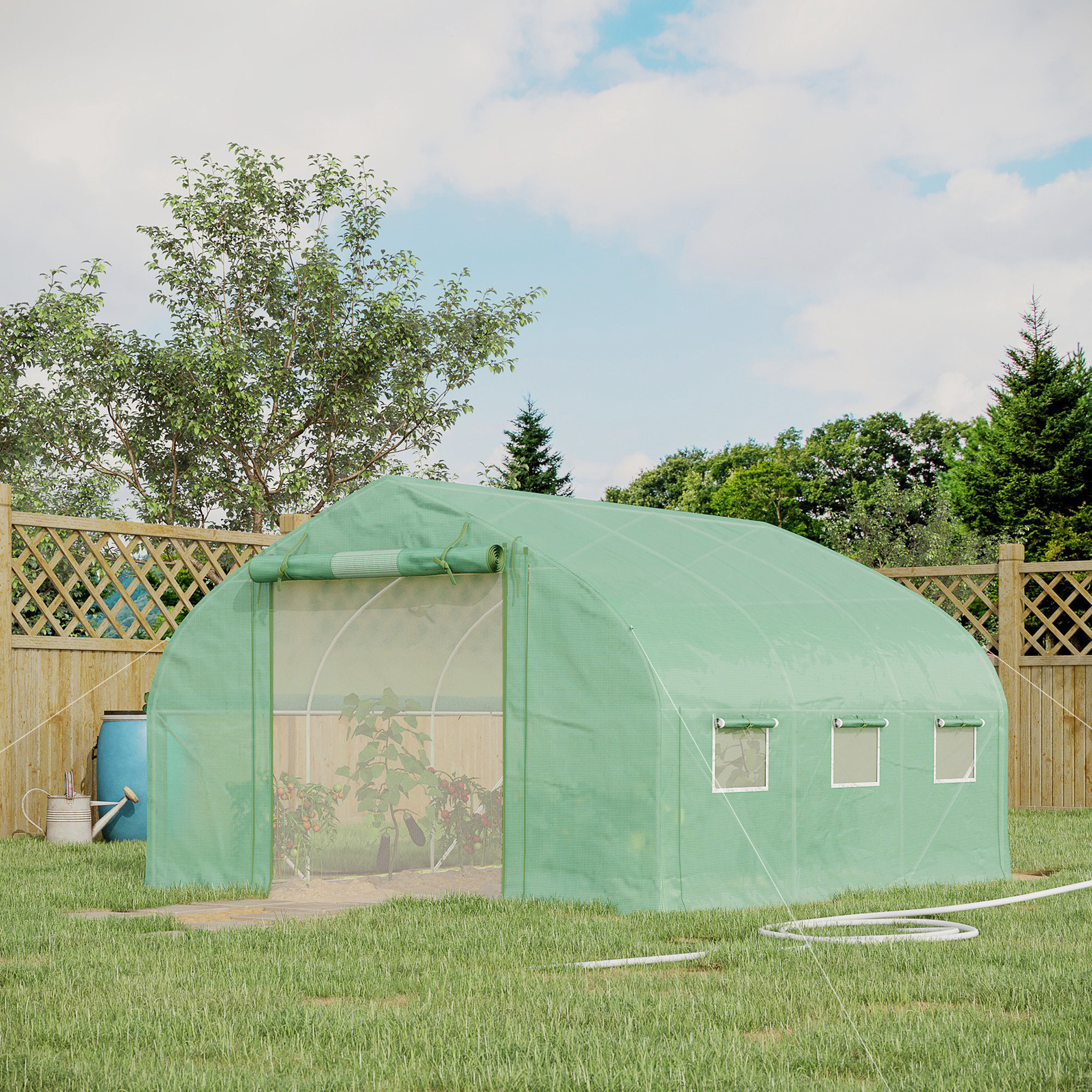 KAQCVIN Walk-In Tunnel Greenhouse With Zippered Mesh Door, 7 Mesh ...