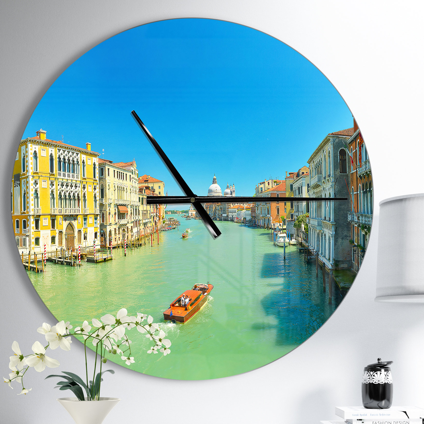 East Urban Home Green Grand Canal Venice - Modern wall clock - Wayfair ...
