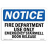 SignMission Fire Department Use Only Emergency Stairwell Sign | Wayfair