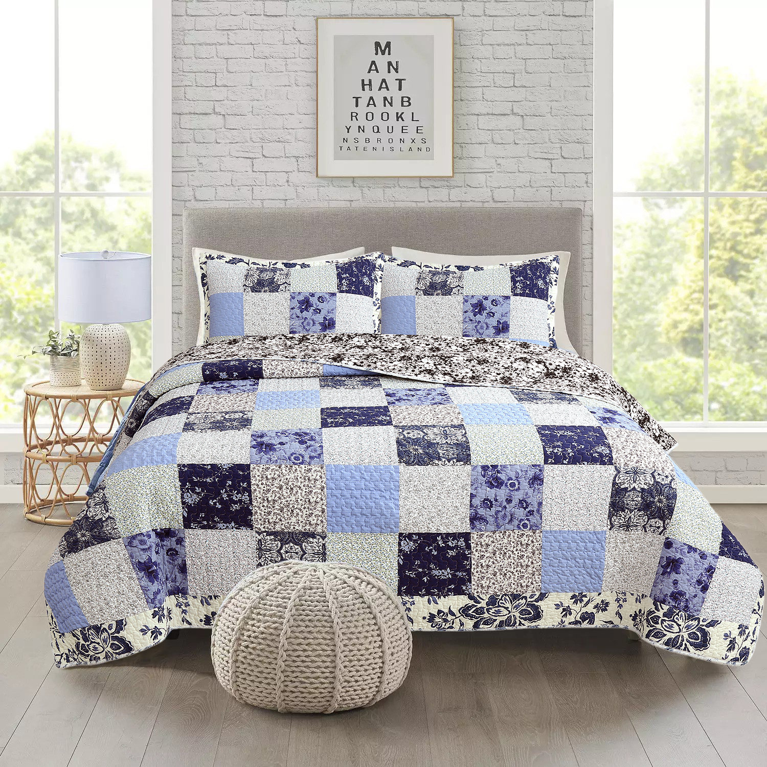 Cozy Line Home Fashion Azure Cotton Quilt Set | Wayfair