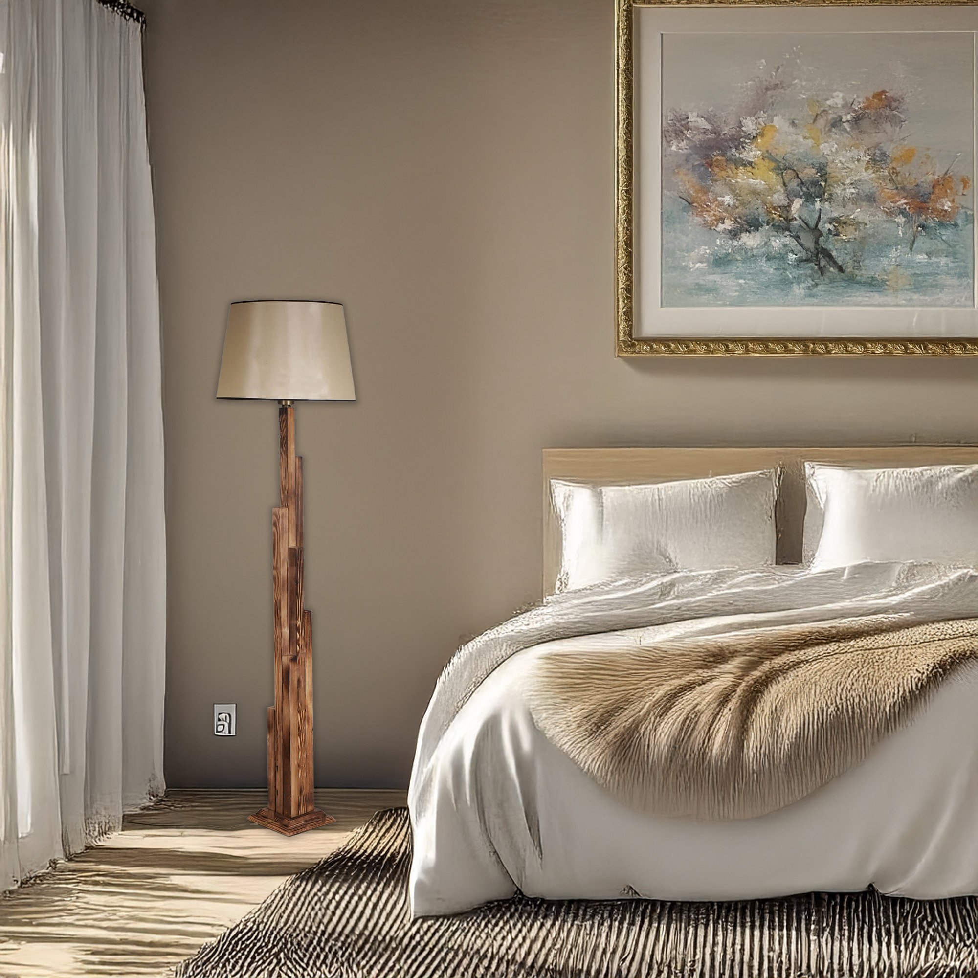 Loon Peak® Jaheir 65'' Novelty Floor Lamp With Fabric Cap | Wayfair