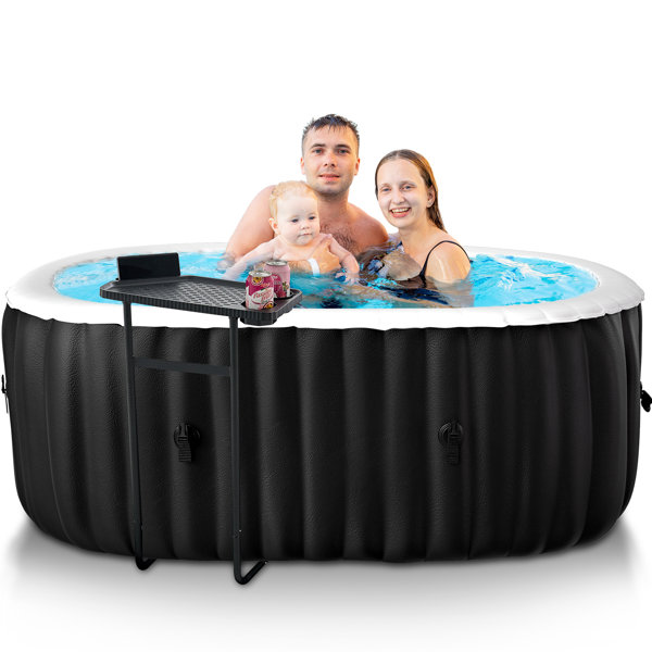 JTANGL 211 Gal. Hot Tub 72 In. X 72 In. X 26 In. Portable Blow Up Hot ...