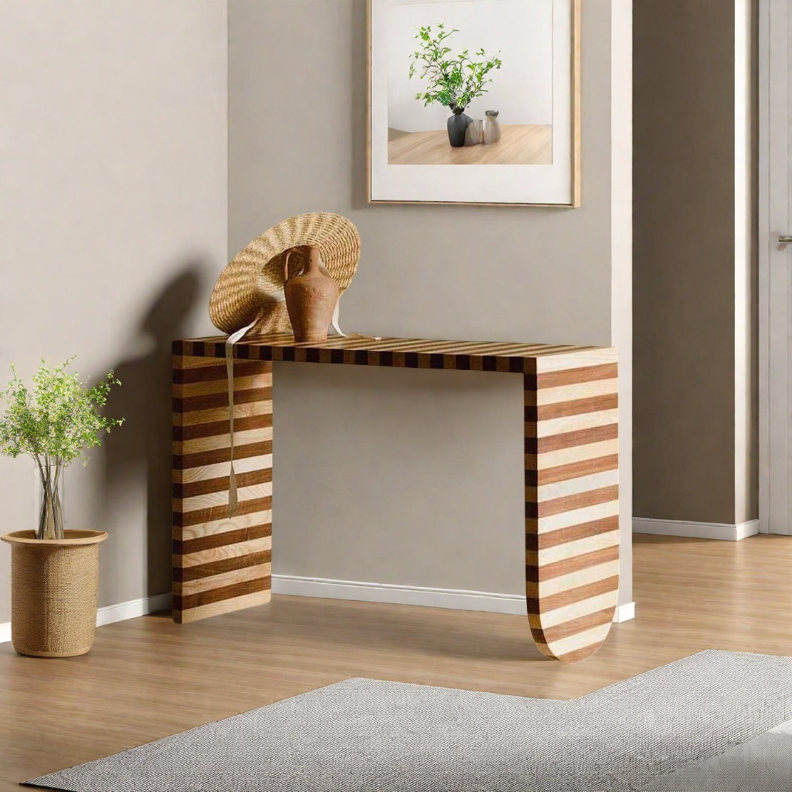 interanest Retro Striped Console Table - Wayfair Canada