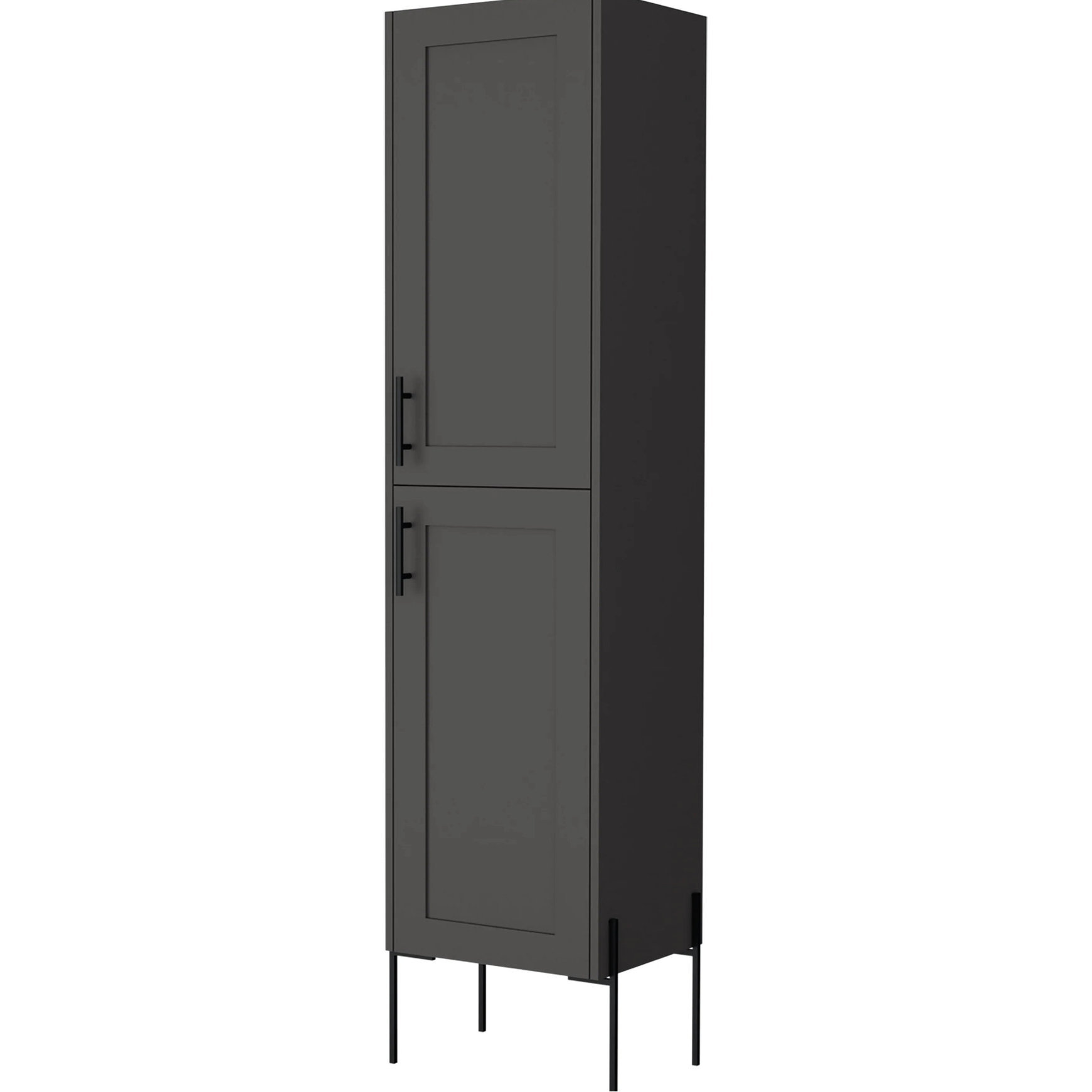 Latitude Run® Sleek Matt Grey Bathroom Storage With Four Shelves - Neat ...
