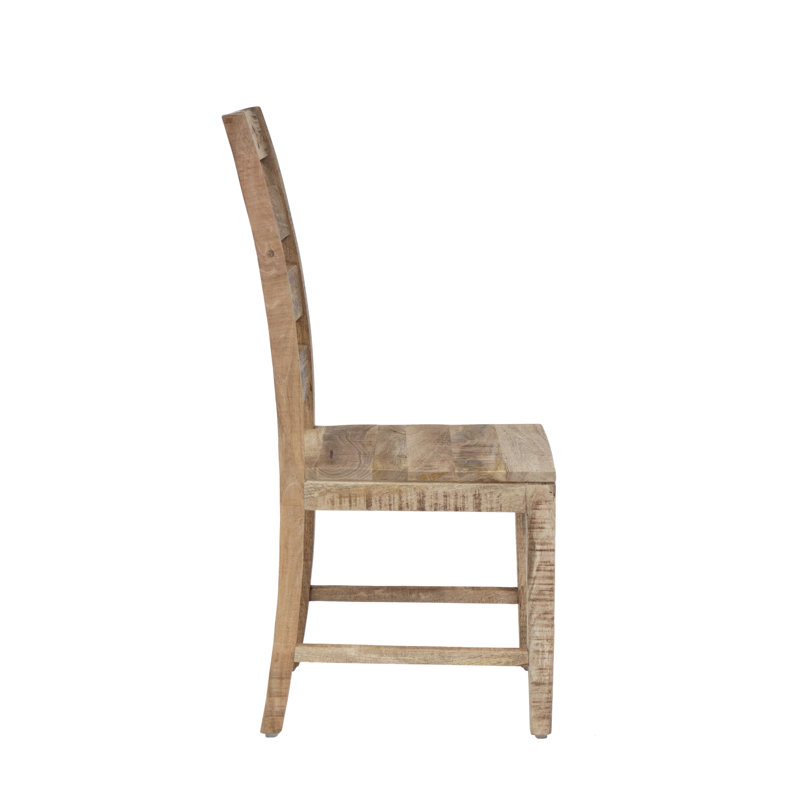 Gracie Oaks Swiercz Solid Wood Ladder Back Side Chair in Brown | Wayfair