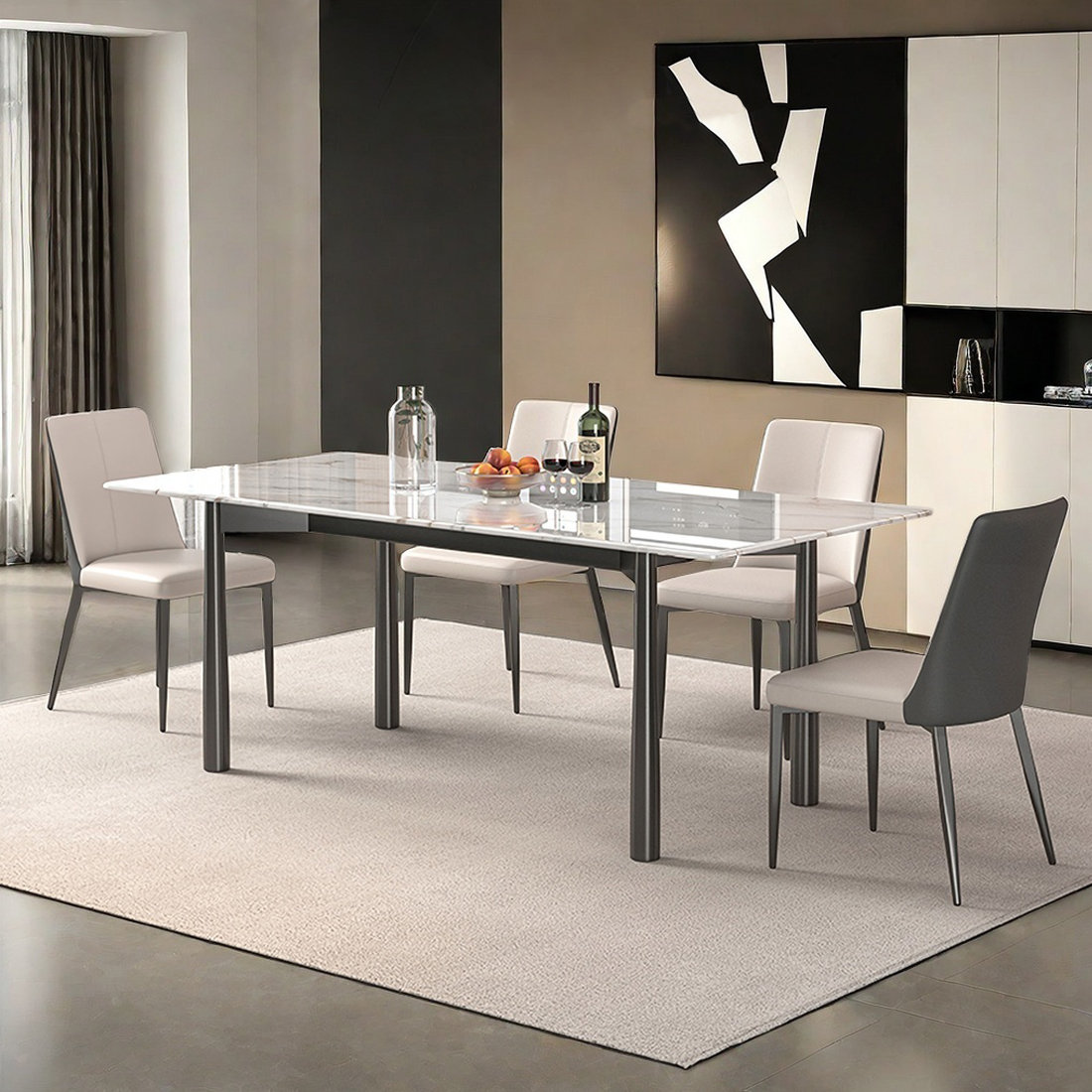 ALLNICEDT Light Microlite Rectangular Dining Table Sets - Wayfair Canada