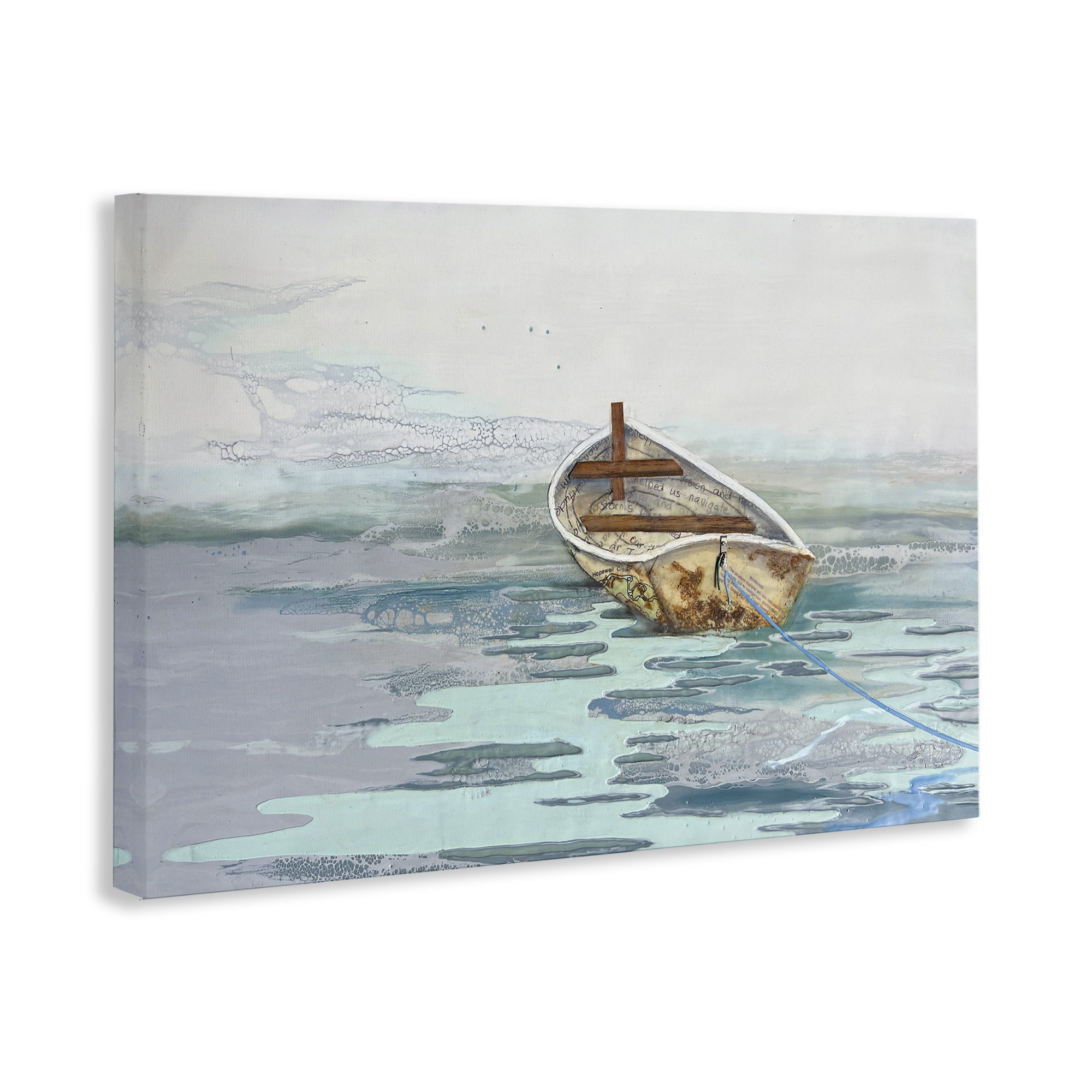 Breakwater Bay Maritime Boat with Collaged Patterns Canvas Wall Art ...