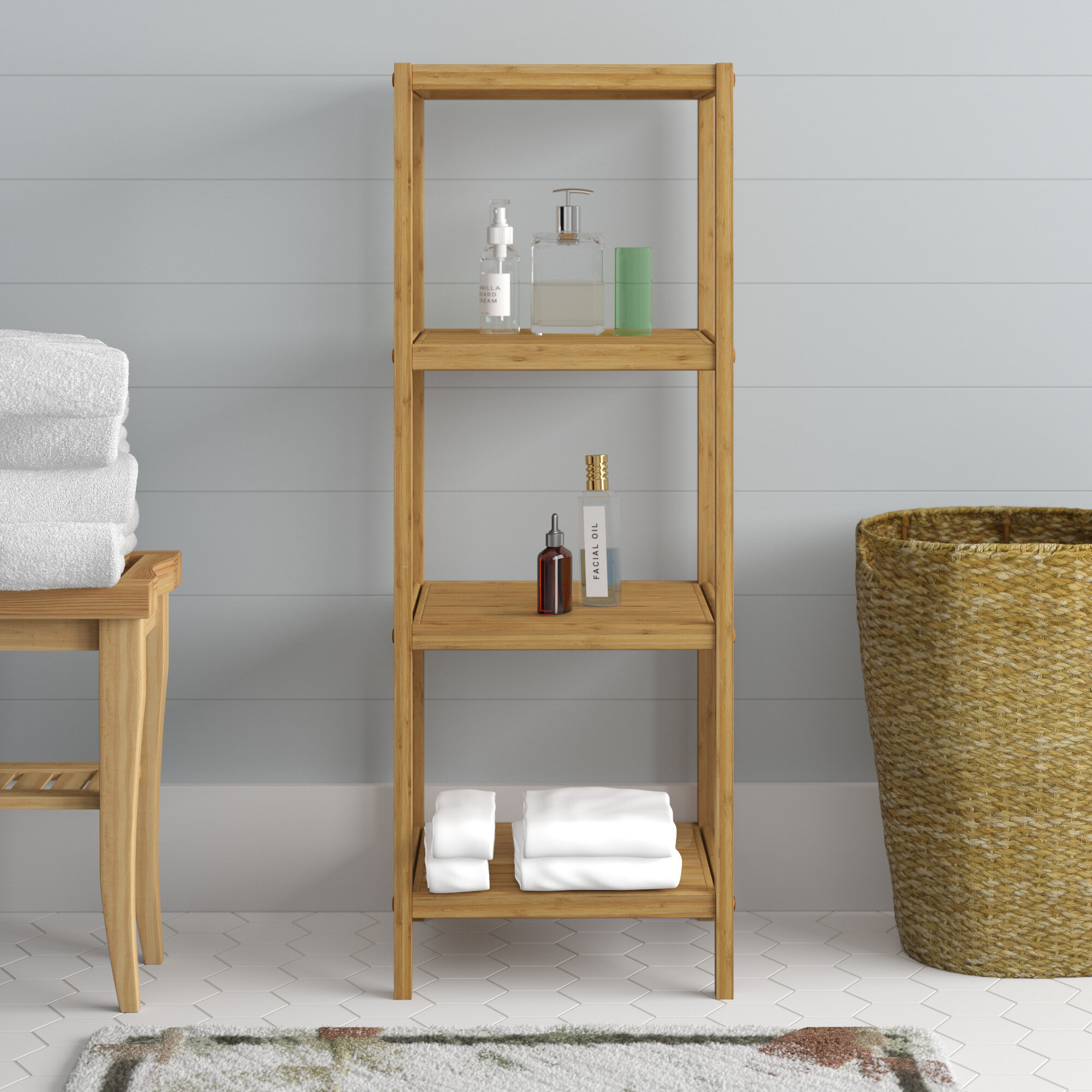 Wildon Home® Nicieza 14.5" W x 40" H x 13'' D Solid Wood Free-Standing ...