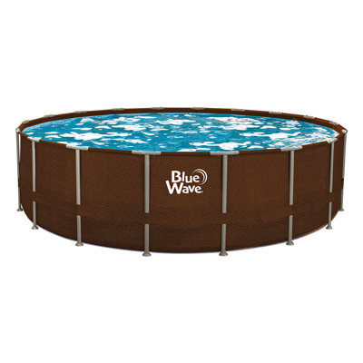 Blue Wave Products Belize Round 52-in Deep 6-in Top Rail Swimming Pool ...