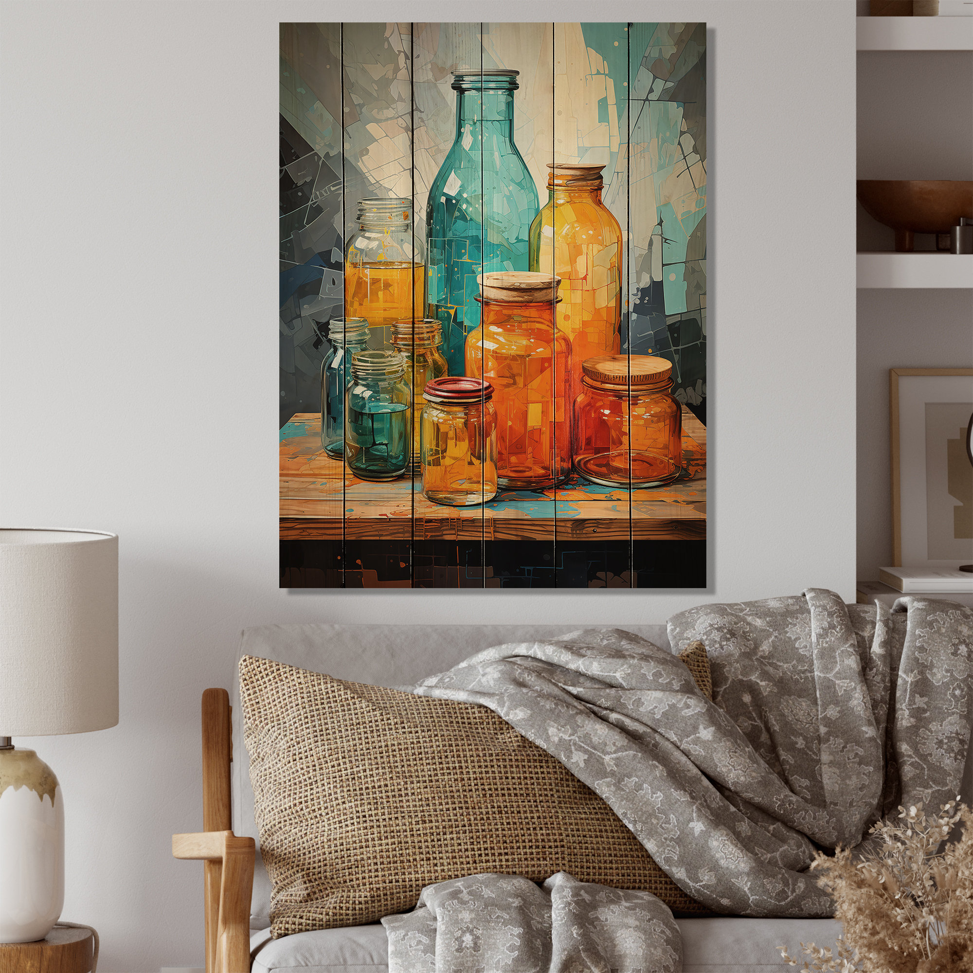 Rosalind Wheeler Food Condiments An Abstract Print on Natural Wood ...