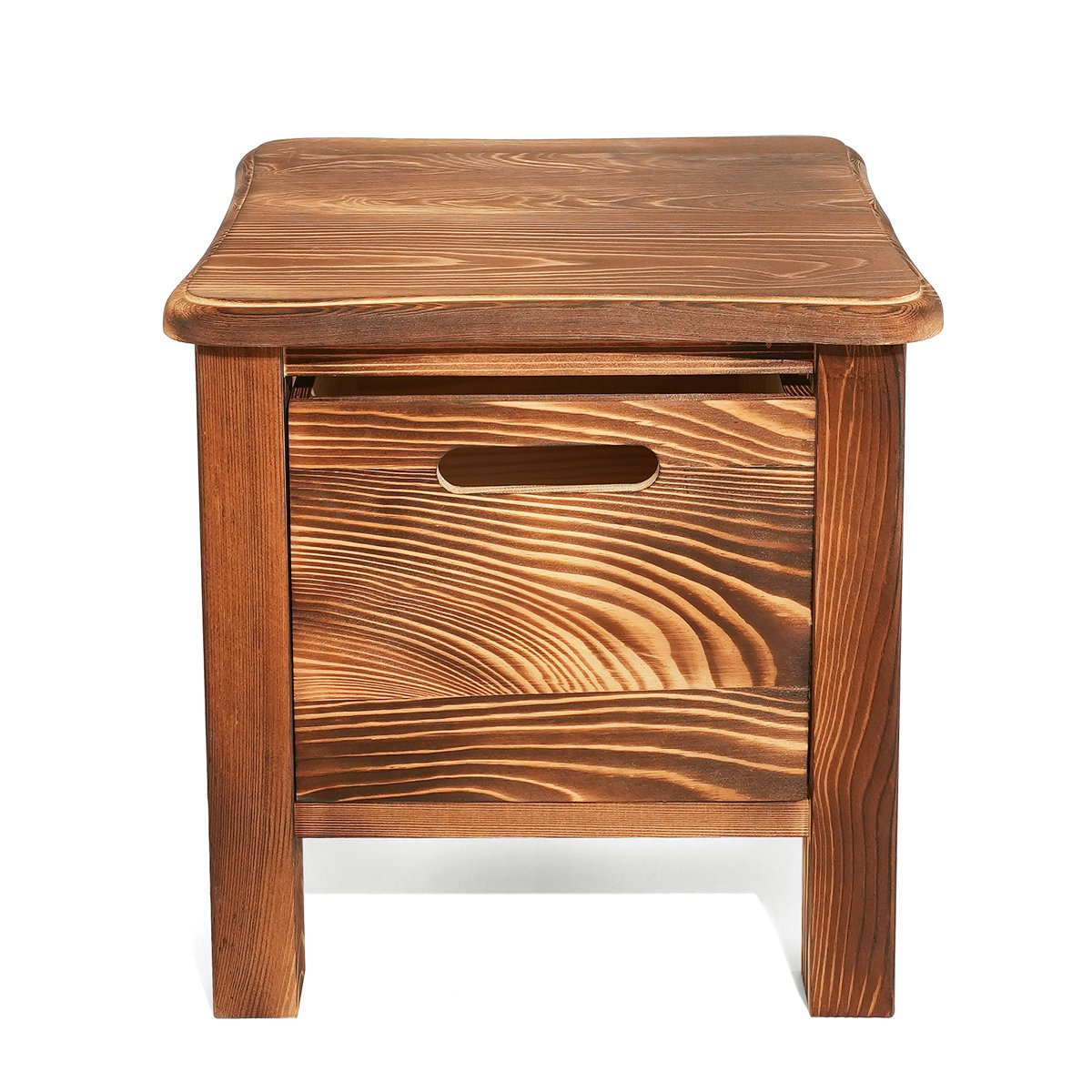 Millwood Pines Dorislee Solid Wood Storage Stool with Drawer, Accent ...