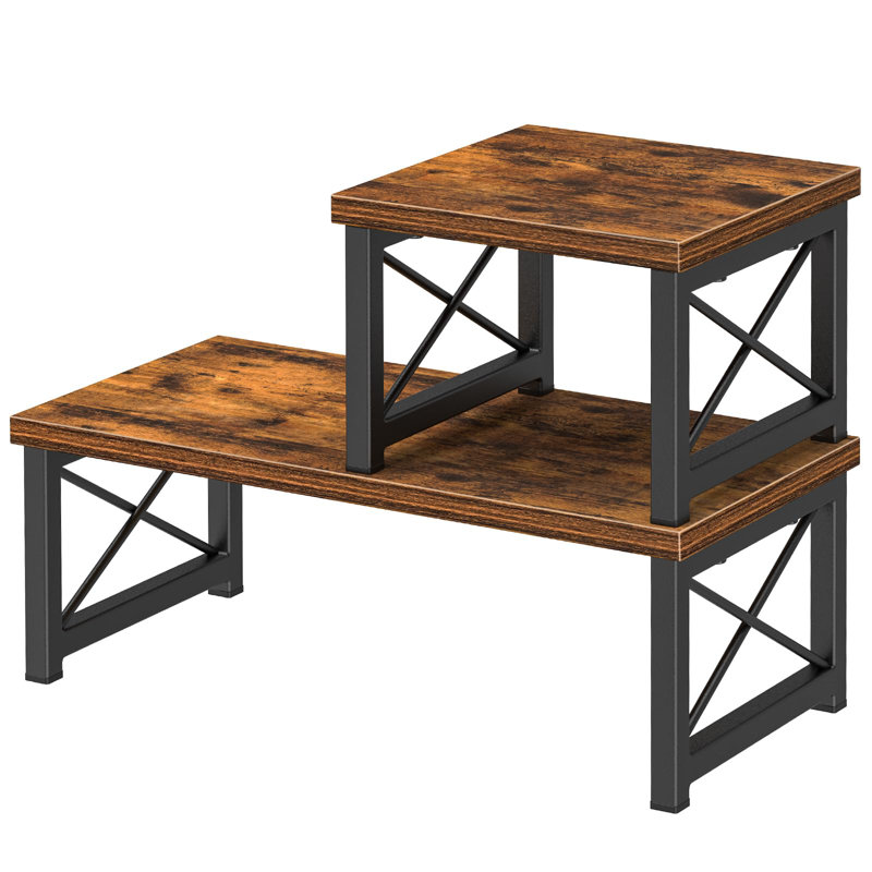 George Oliver Wood Desktop Shelf, Adjustable Desktop Storage Organizer ...